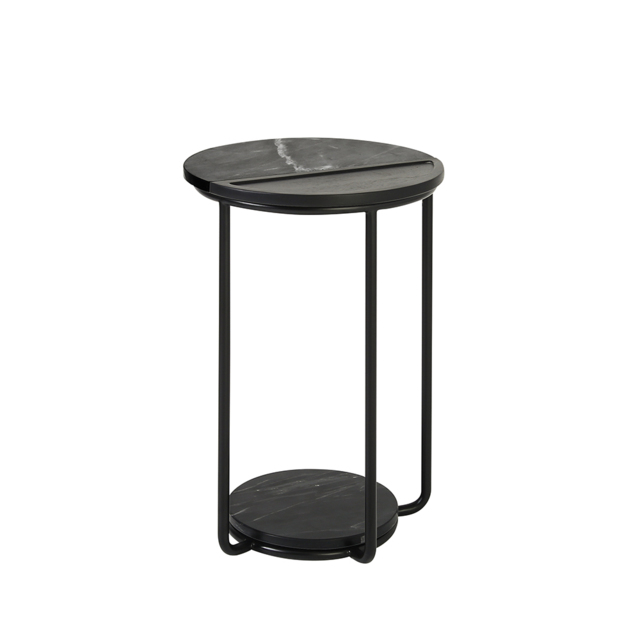 Swoon, Black Metal/stone Clifton Deco Side Table, Marble, Mango Wood ...