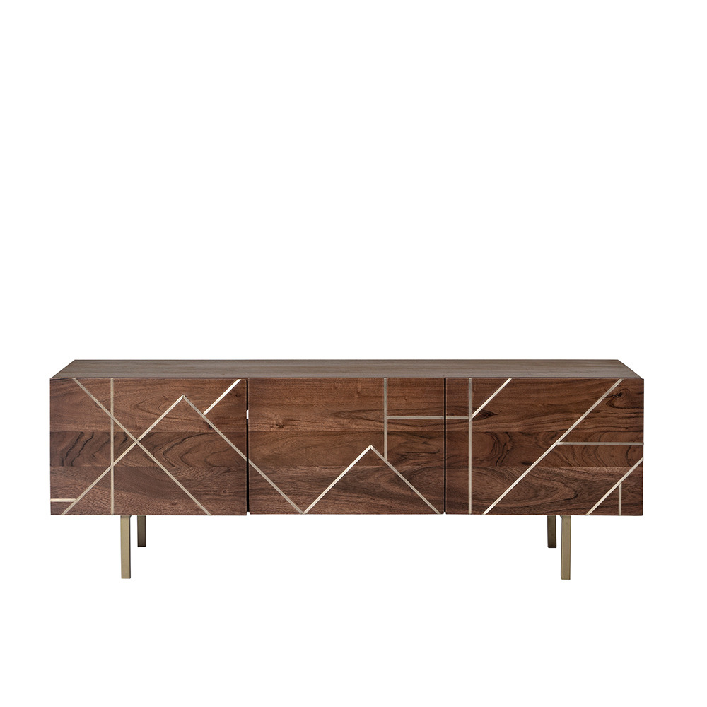 Swoon - Jai - Art Deco TV Stand - Patterned - Brass by Swoon | ufurnish.com