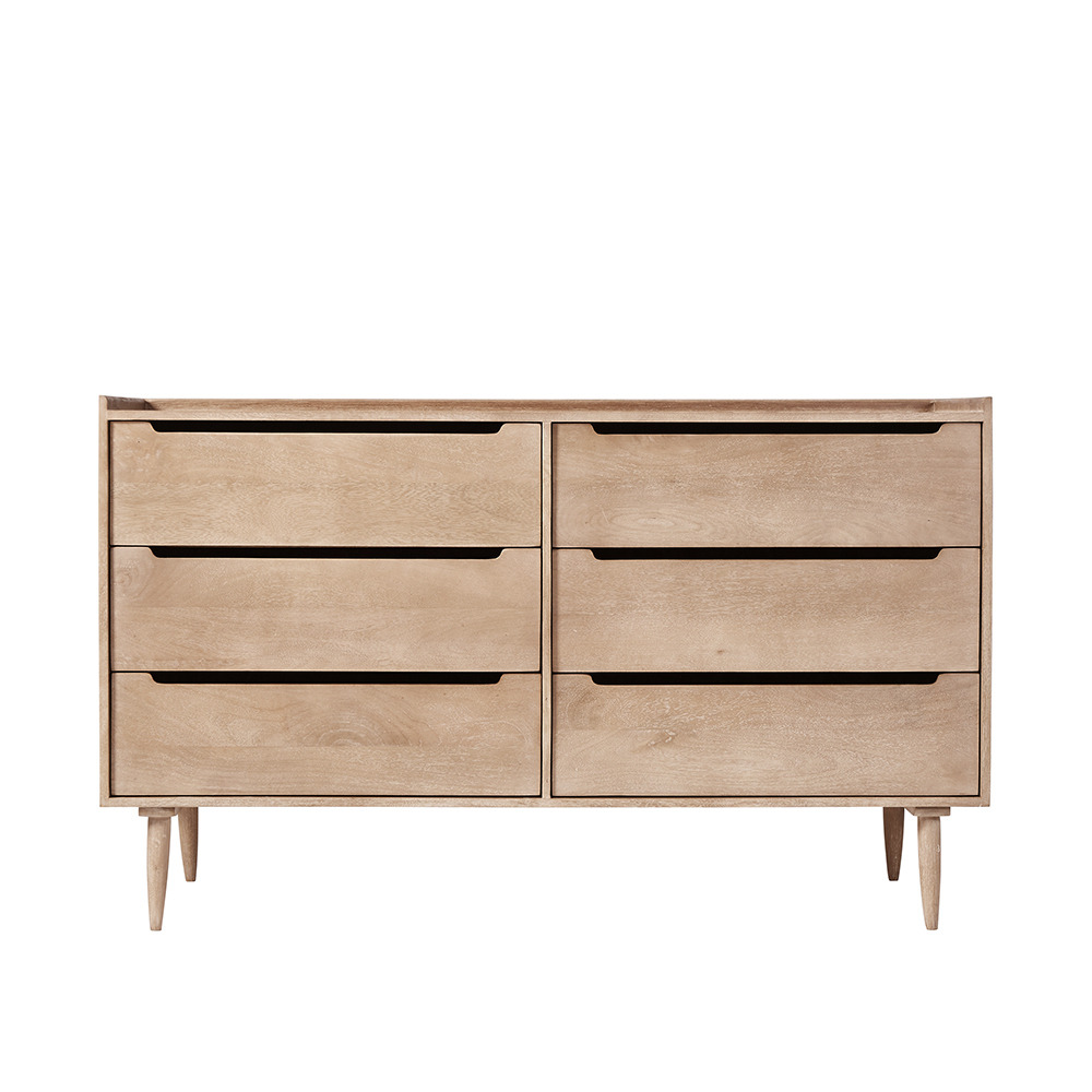 Swoon - Southwark - Scandi Style Six-Drawer Chest Of Drawers - Brown ...