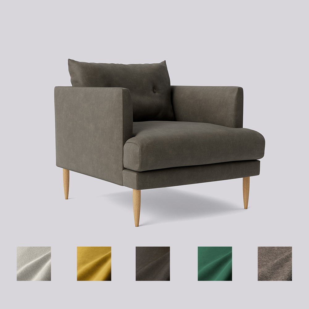 Swoon - Kalmar - Armchair - Grey - Smart Leather by Swoon | ufurnish.com