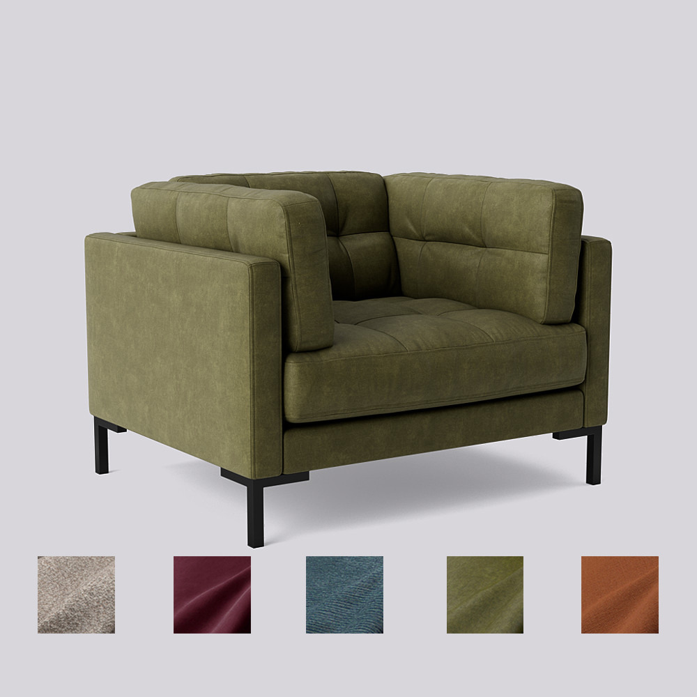 Swoon - Landau - Armchair - Green - Smart Leather by Swoon | ufurnish.com