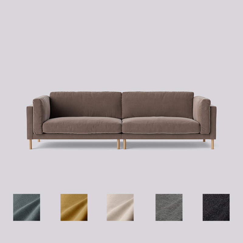 Swoon - Munich - Four-Seater Sofa - Brown - Easy Velvet by Swoon ...