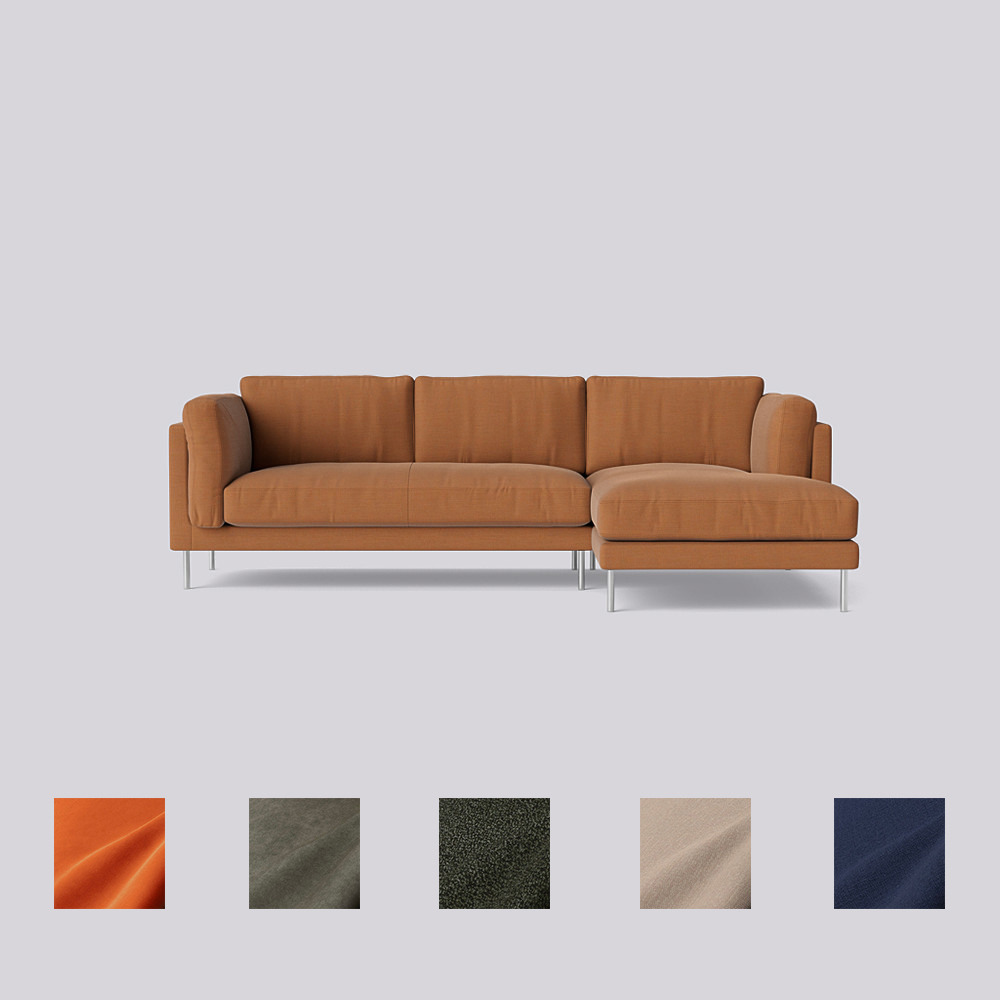 Swoon - Munich - Right-Hand Corner Sofa - Grey - Linen by Swoon ...