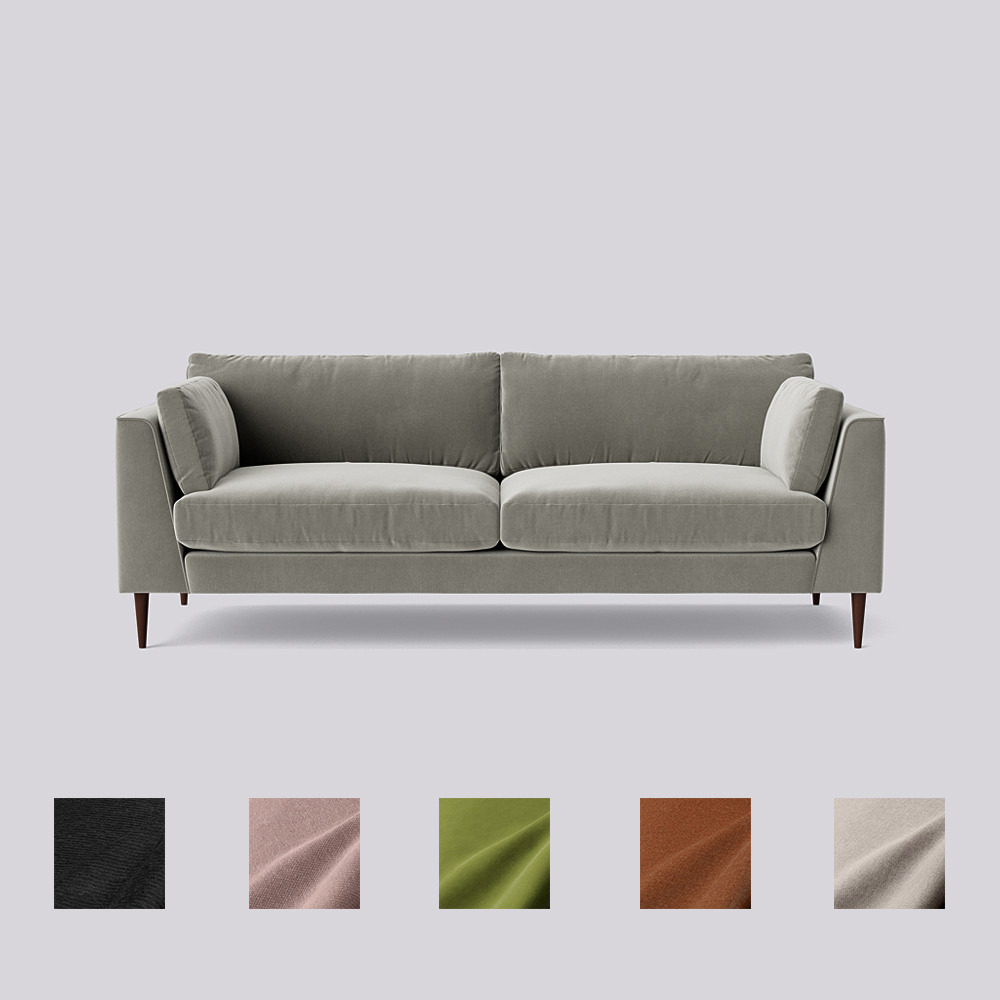 Swoon - Nero - Four-Seater Sofa - Grey - Crushed Velvet by Swoon ...