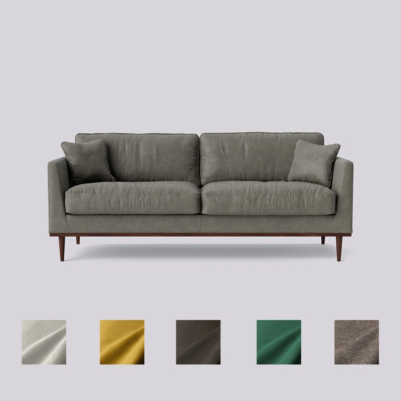Swoon - Norfolk - Three-Seater Sofa - Grey - Smart Leather by Swoon ...