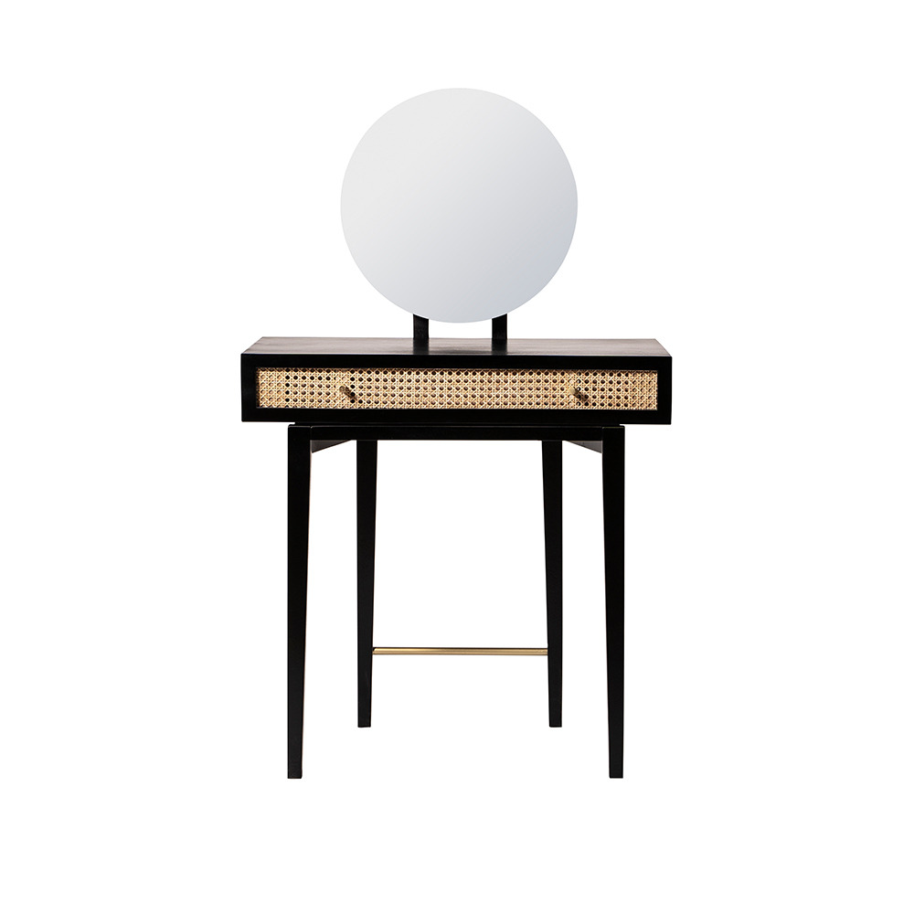 Swoon - Raphia - Mid-Century Modern Dressing Table - Black - Mango Wood ...