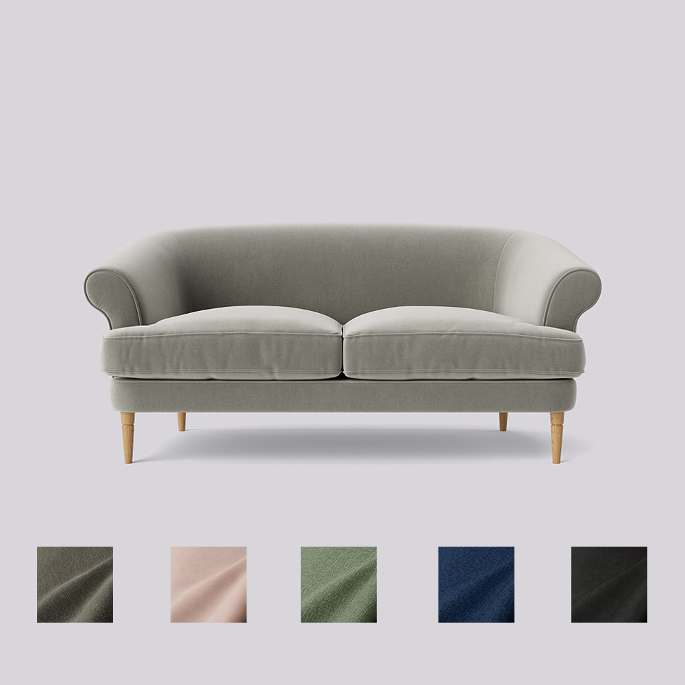 Swoon - Rennes - Two-Seater Sofa - Grey - Crushed Velvet by Swoon ...