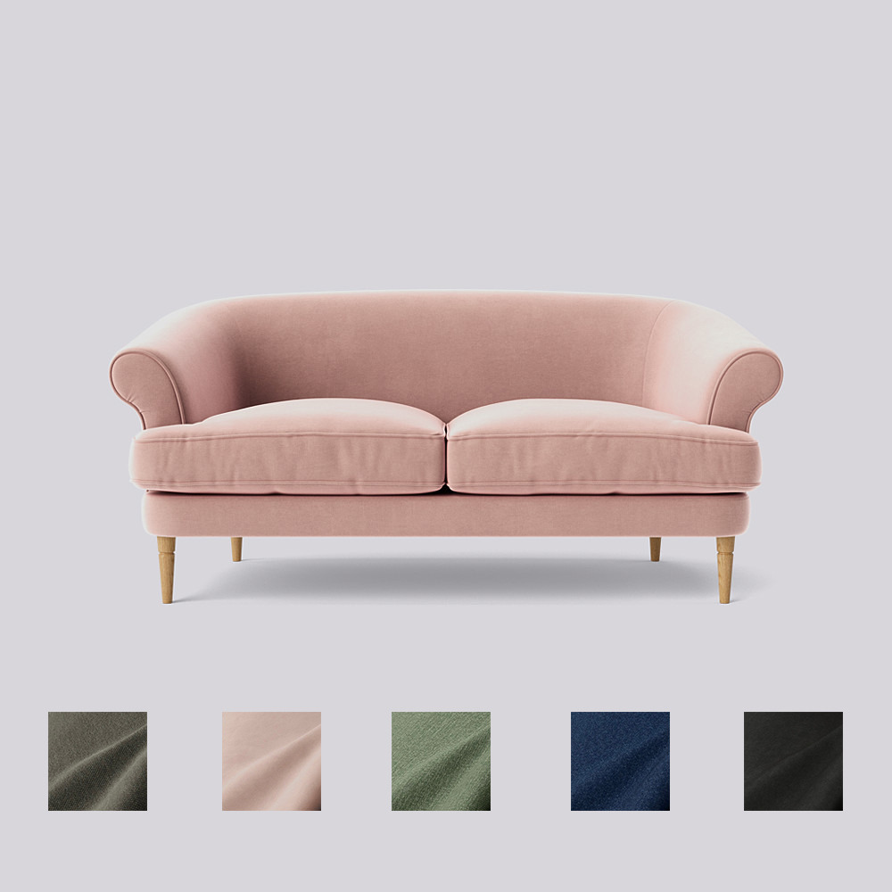 Swoon - Rennes - Two-Seater Sofa - Pink - Easy Velvet by Swoon ...