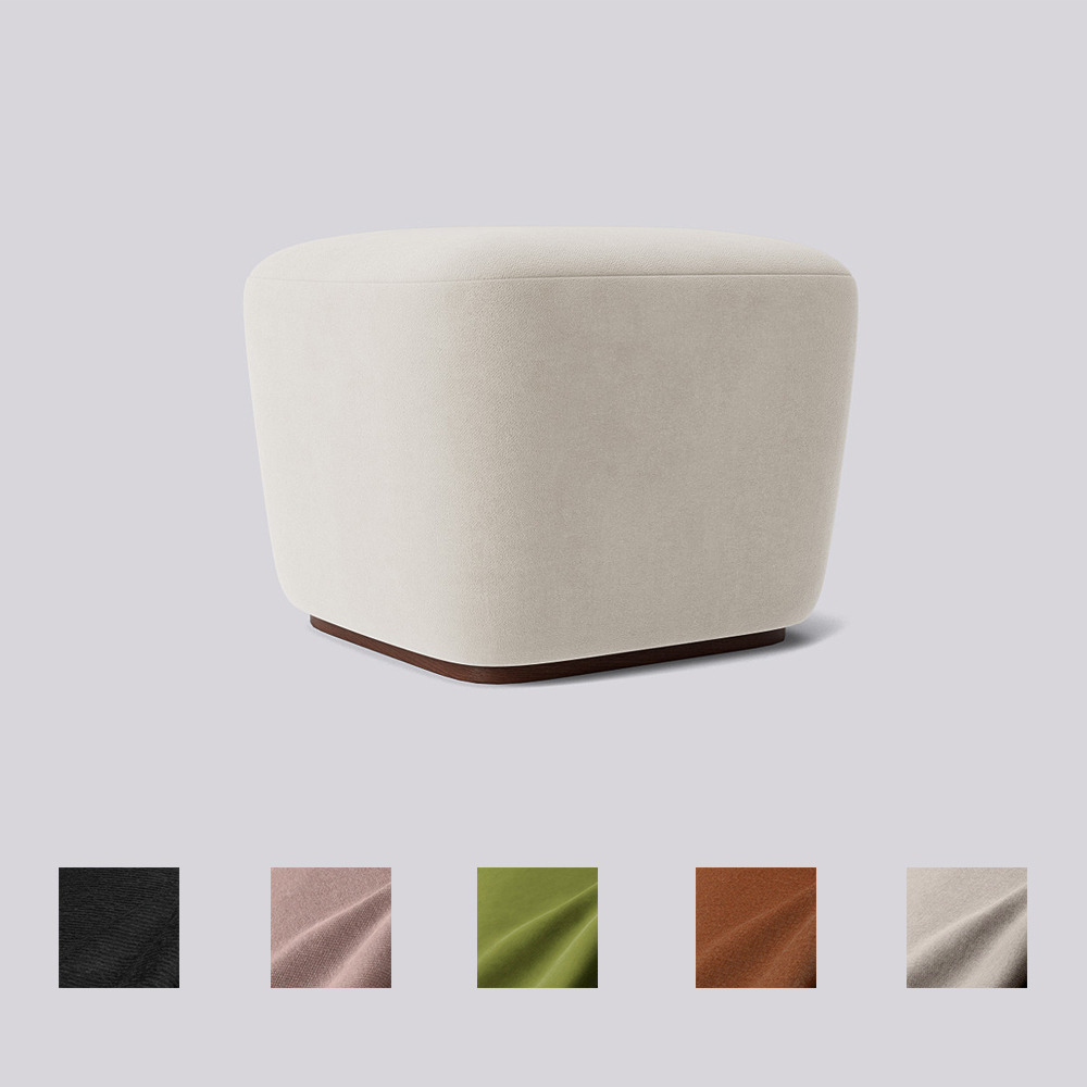 Swoon - Ritz - Ottoman - White - Easy Velvet by Swoon | ufurnish.com