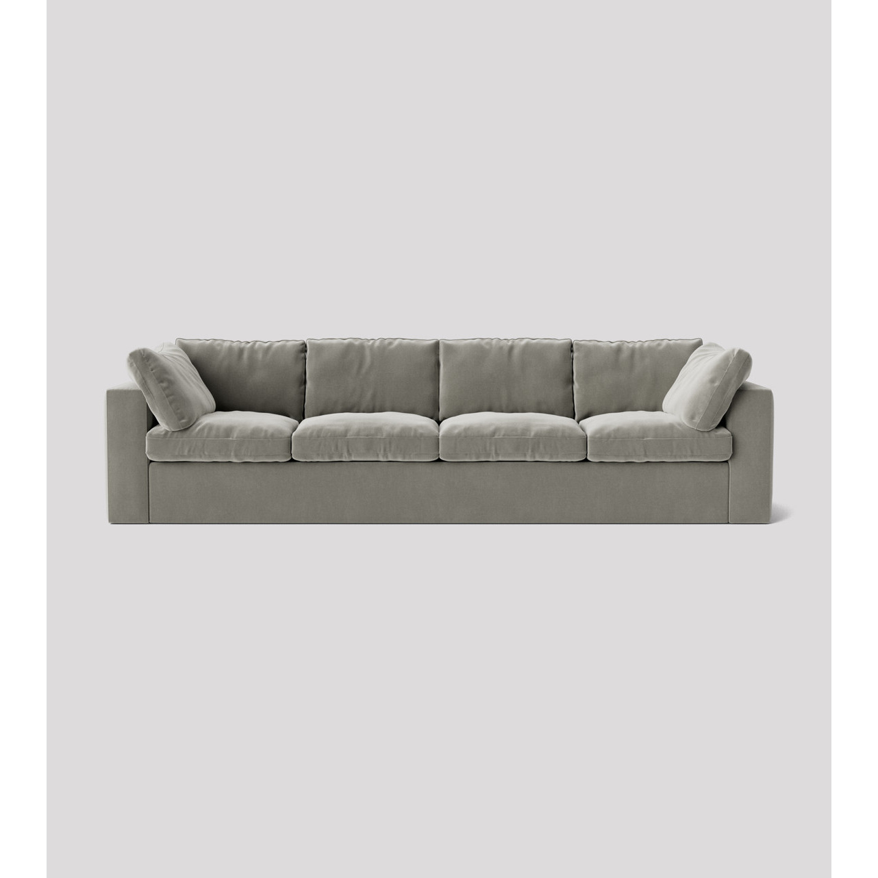 Swoon - Seattle - Four-Seater Sofa - Grey - Crushed Velvet by Swoon ...
