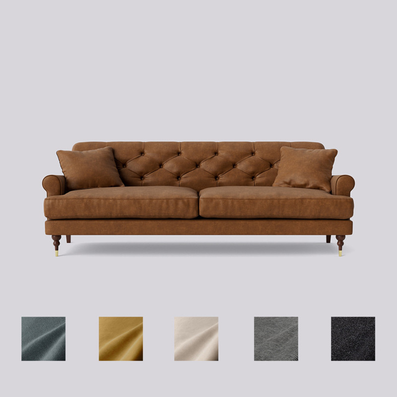 Swoon - Sidbury - Three-Seater Sofa - Brown - Smart Leather by Swoon ...