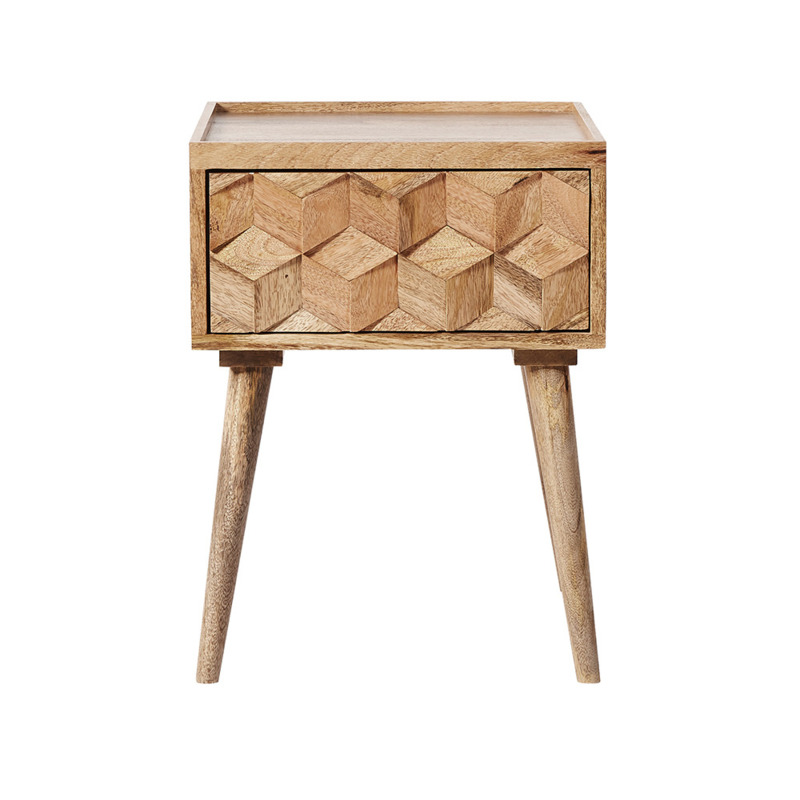 Swoon - Terning - Mid-Century Style Bedside Table - Patterned - Mango ...