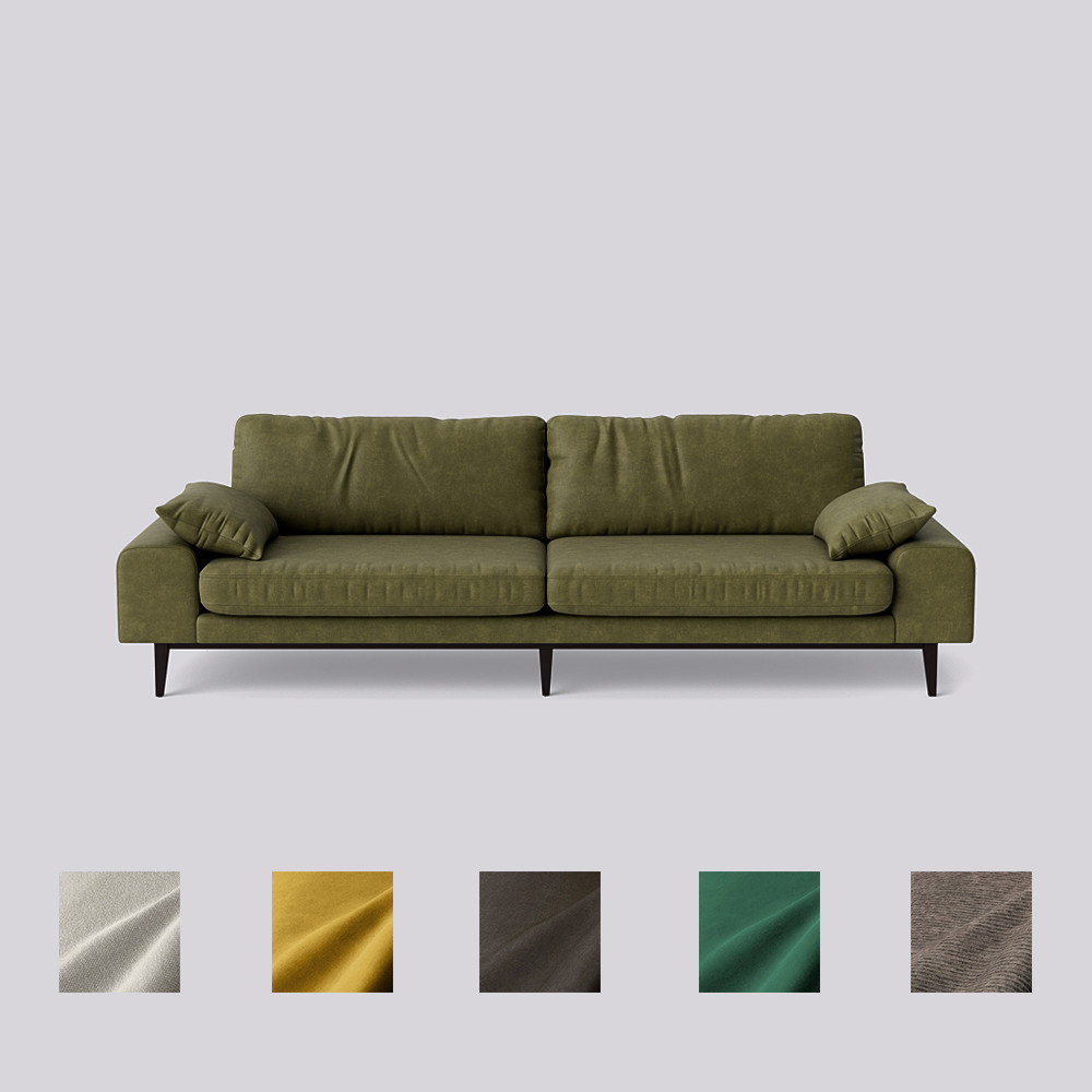 Swoon - Tulum - Four-Seater Sofa - Green - Smart Leather by Swoon ...