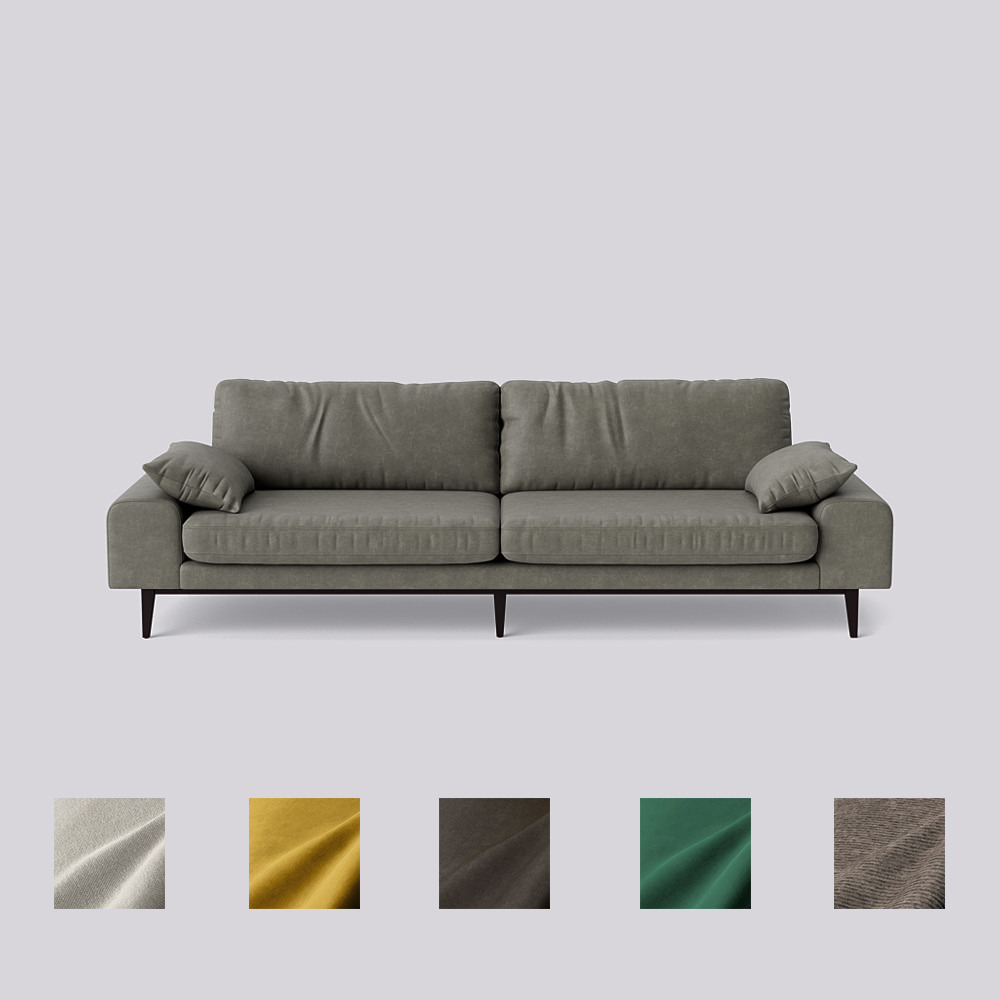 Swoon - Tulum - Four-Seater Sofa - Grey - Smart Leather by Swoon ...