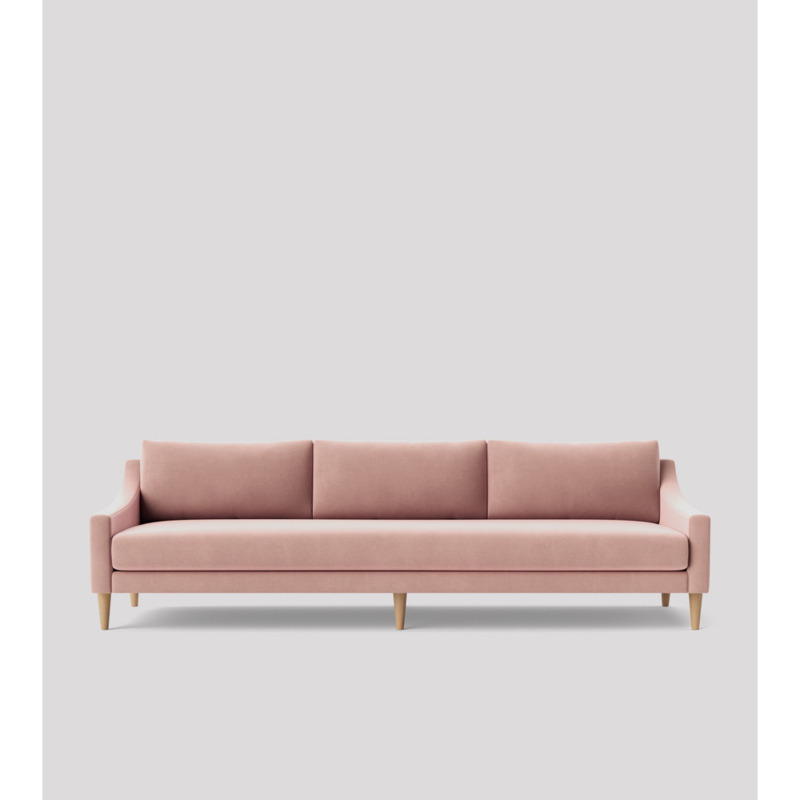 Swoon - Turin - Four-Seater Sofa - Pink - Easy Velvet by Swoon ...