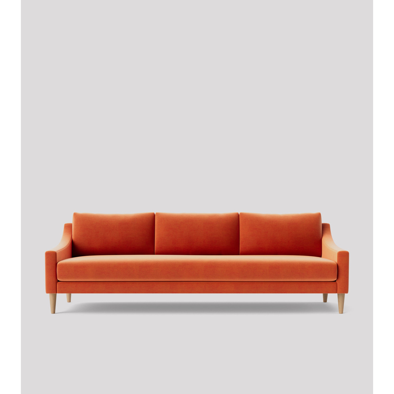 Swoon - Turin - Three-Seater Sofa - Orange - Easy Velvet by Swoon ...