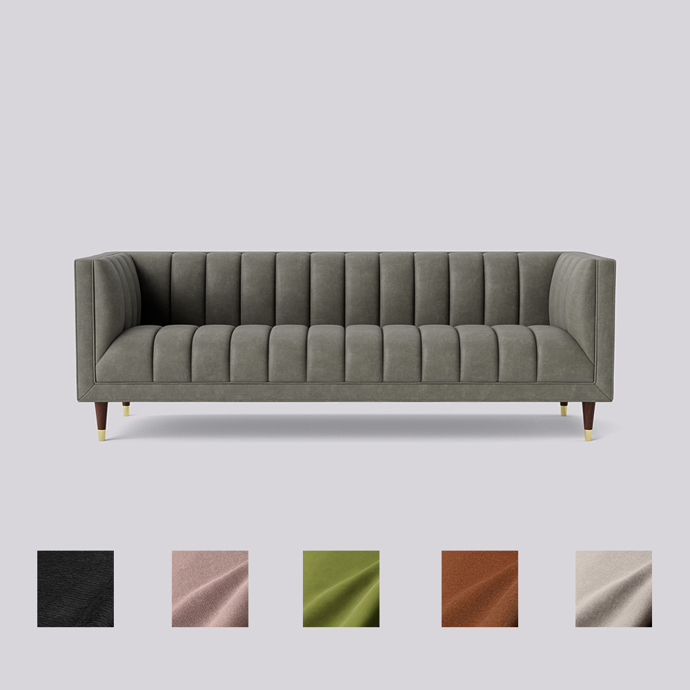 Swoon - Willem - Three-Seater Sofa - Grey - Smart Leather by Swoon ...