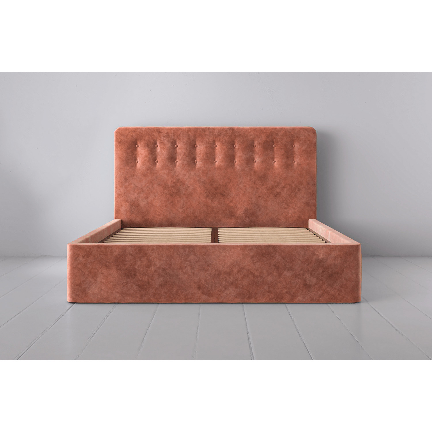 Mottled Velvet King Size Bed from Swyft - Terracotta - Bed 01 - Quick Delivery by Swyft ...