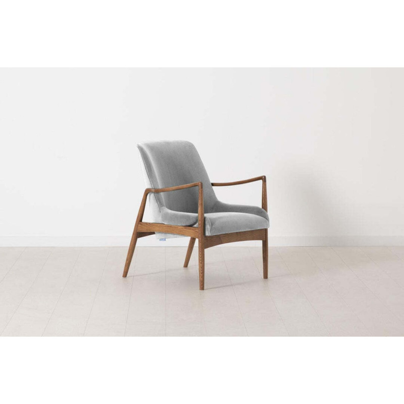 Small Velvet Occasional Chair from Swyft - Light Grey - Chair 01 - 24hr ...