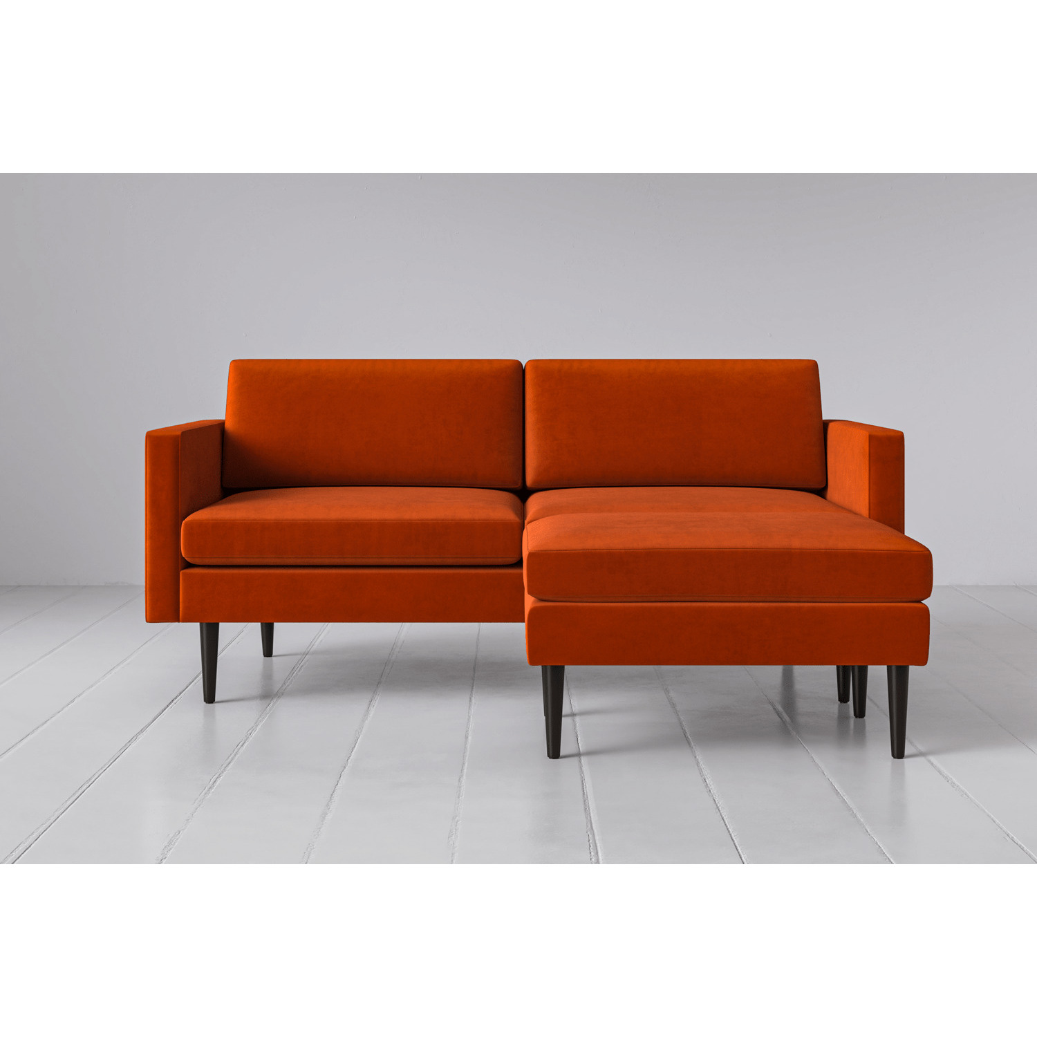 Eco Velvet 2 Seater Right Chaise Sofa - Paprika - Model 01 - Quick ...