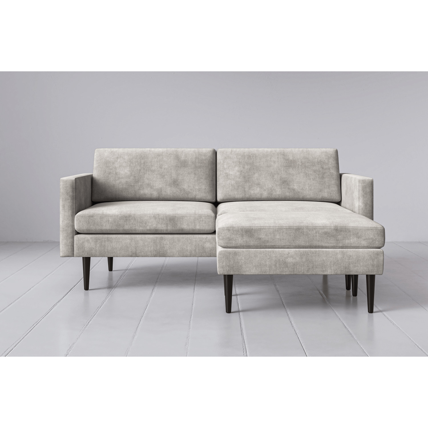 Velvet 2 Seater Right Chaise Sofa - Fog - Model 01 - Quick Delivery by ...