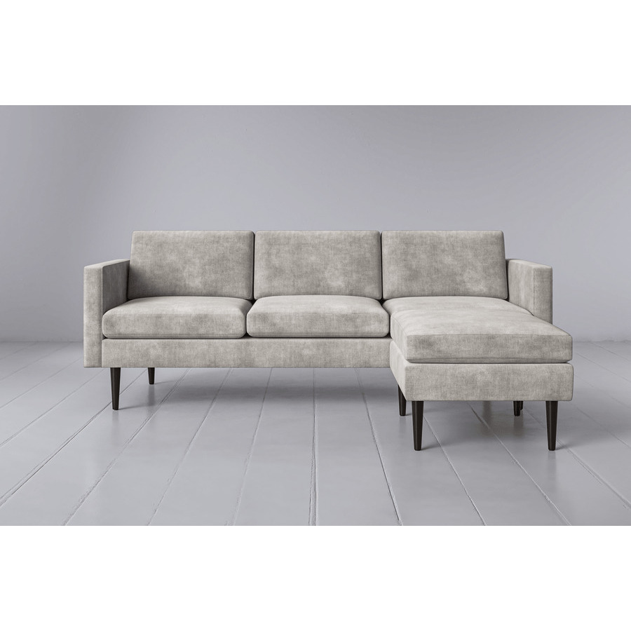 Velvet 3 Seater Right Chaise Sofa - Fog - Model 01 - Quick Delivery by ...
