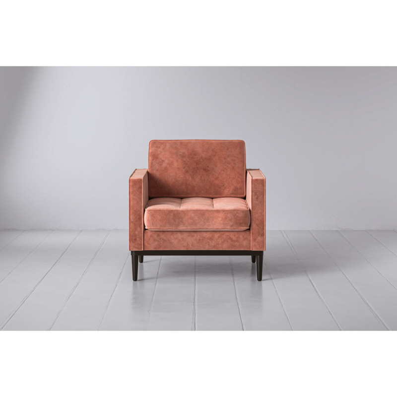Mottled Velvet Armchair from Swyft - Terracotta - Model 02 - Quick ...