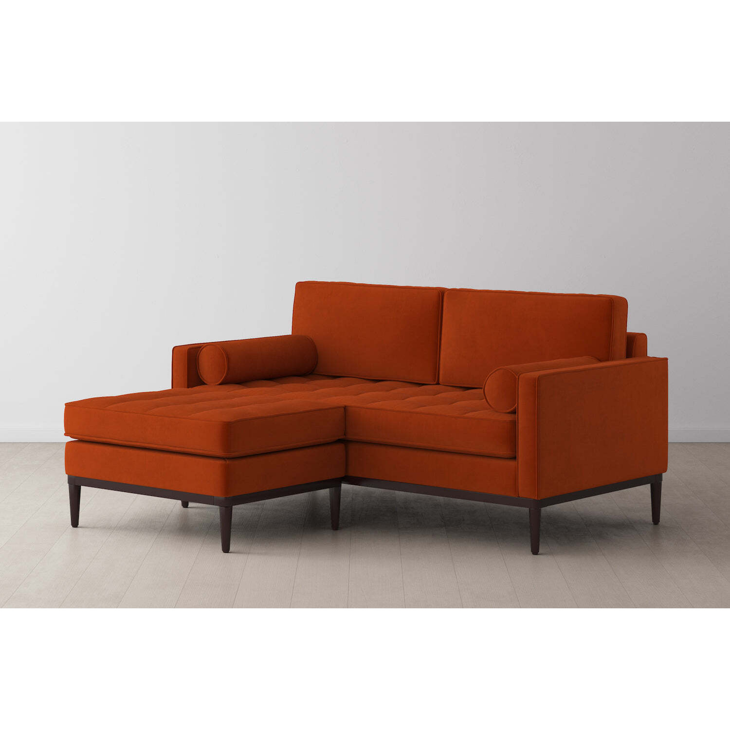 Eco Velvet 2 Seater Left Chaise Sofa - Paprika - Model 02 - Quick ...