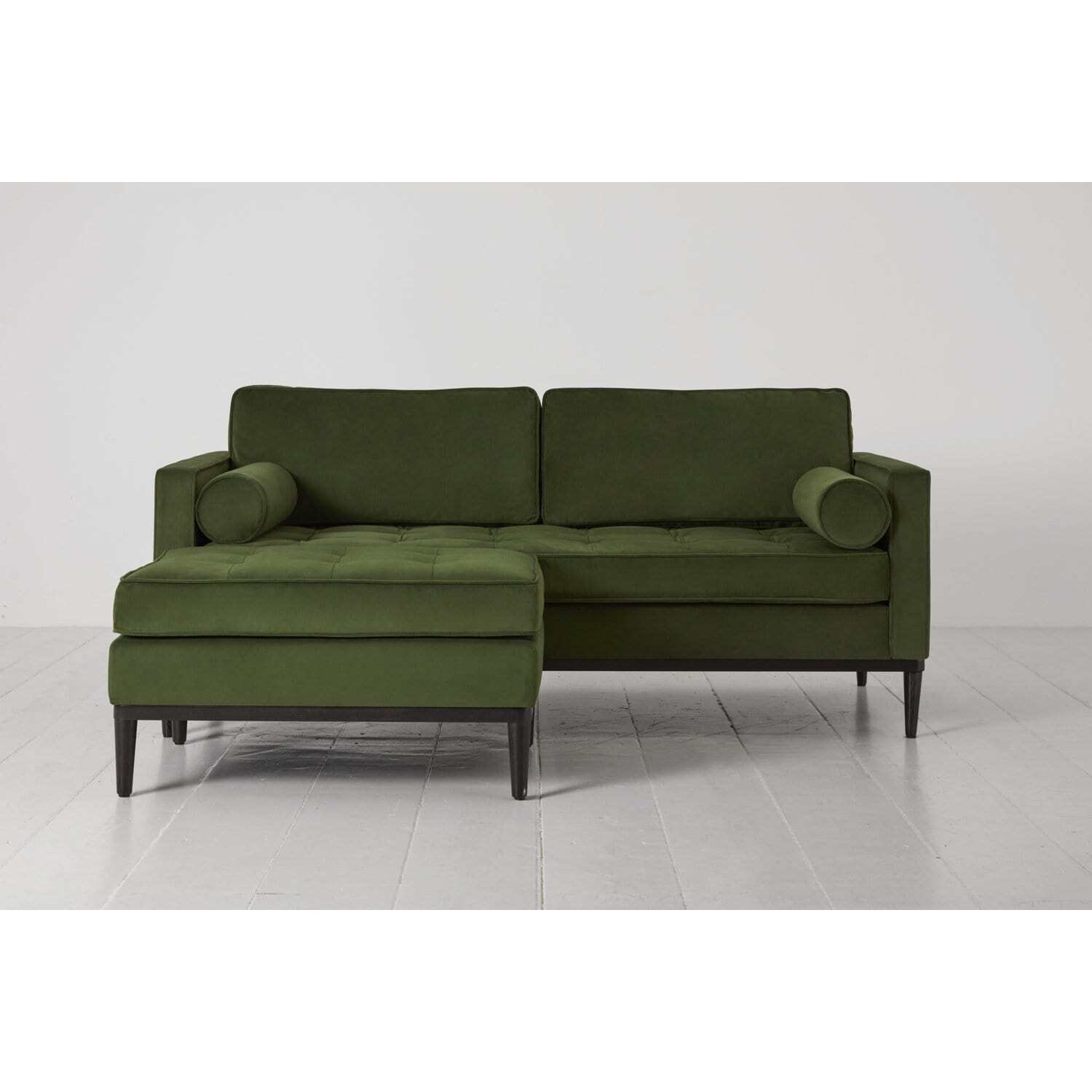 Velvet 2 Seater Left Chaise Sofa - Vine - Model 02 - Next Day Delivery ...