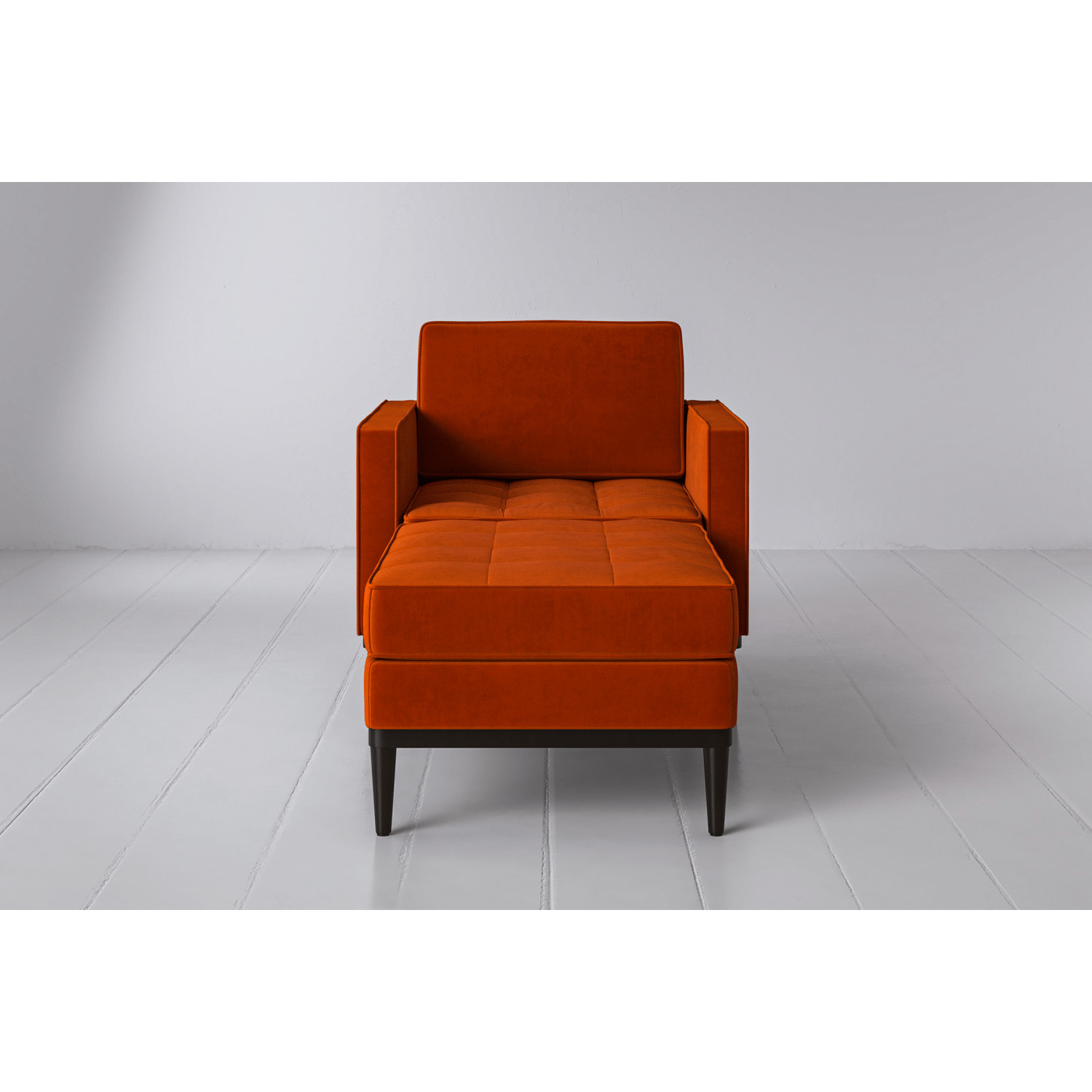 Eco Velvet Chaise Longue Armchair - Paprika - Model 02 - Quick Delivery by Swyft | ufurnish.com