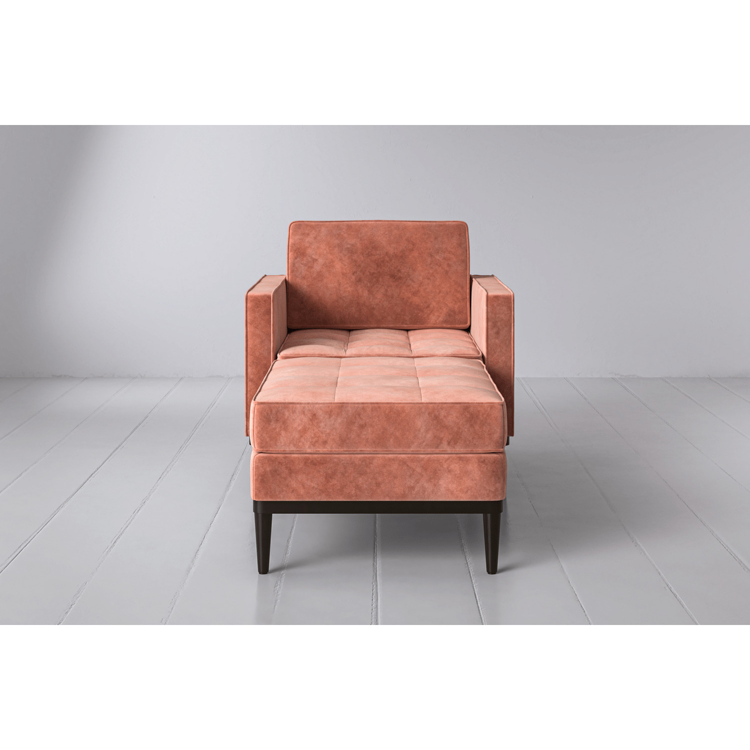 Mottled Velvet Chaise Longue Armchair - Terracotta - Model 02 - Quick ...