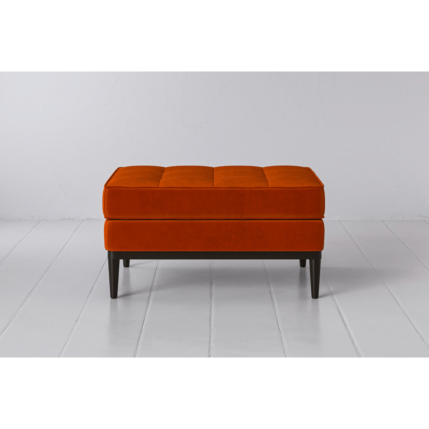 Eco Velvet Ottoman from Swyft - Paprika - Model 02 - Quick Delivery by Swyft | ufurnish.com