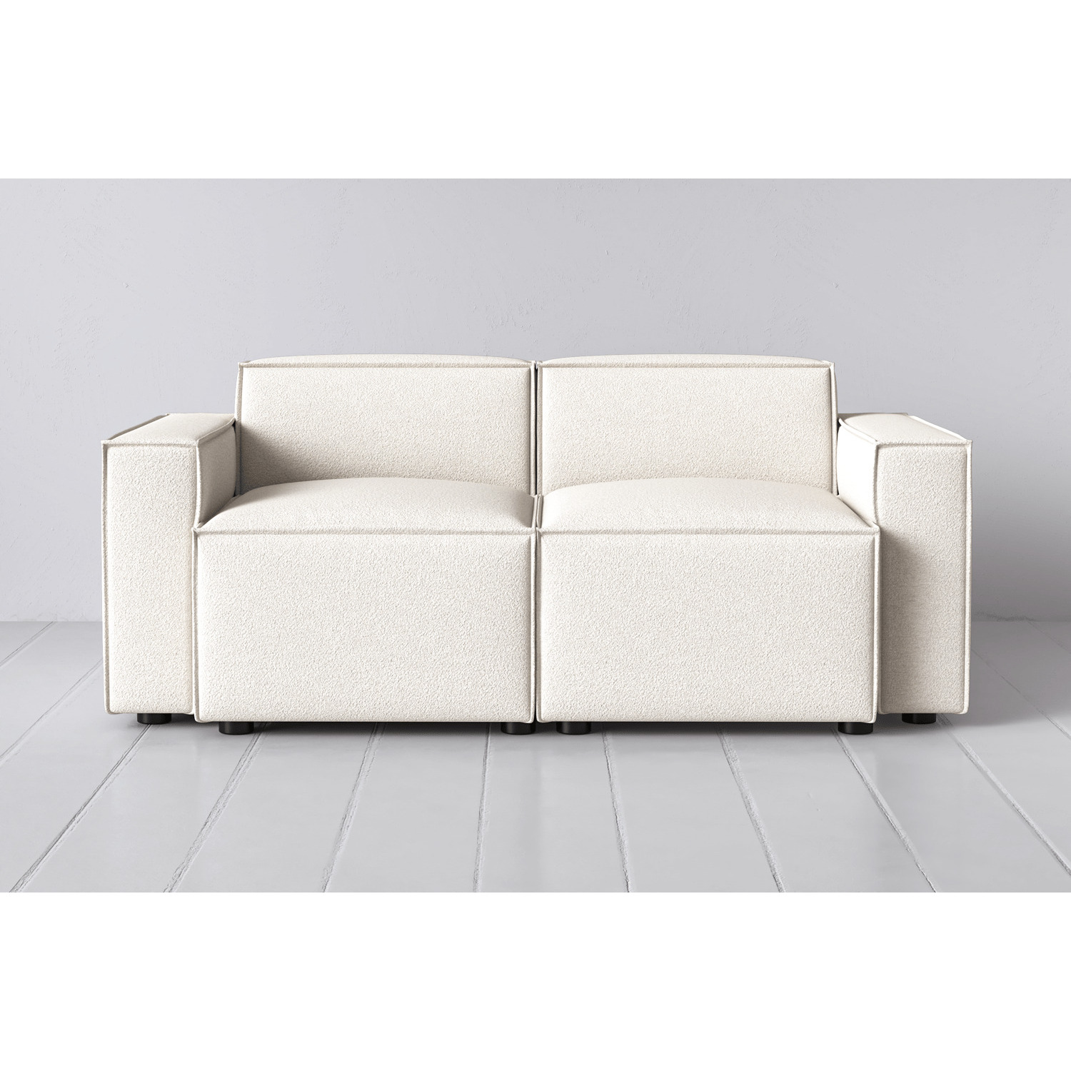 Boucle 2 Seater Modular Sofa from Swyft - Ivory - Model 03 - Quick Delivery by Swyft | ufurnish.com