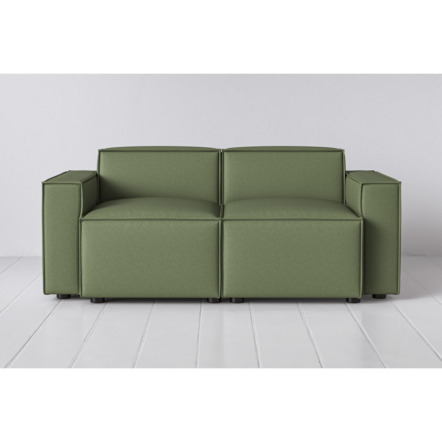 Linen 2 Seater Modular Sofa from Swyft - Sage - Model 03 - Quick Delivery by Swyft | ufurnish.com