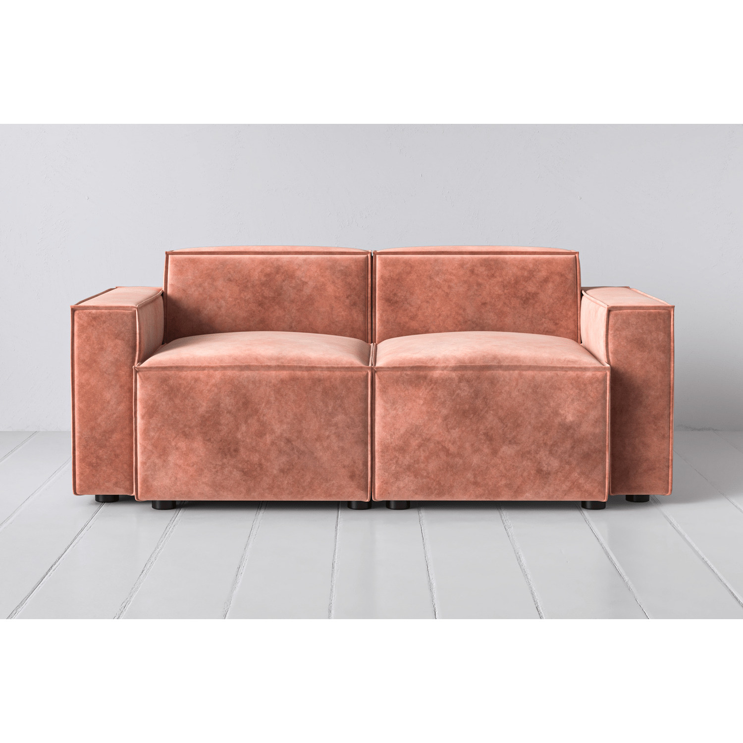Mottled Velvet 2 Seater Modular Sofa from Swyft - Terracotta - Model 03 ...