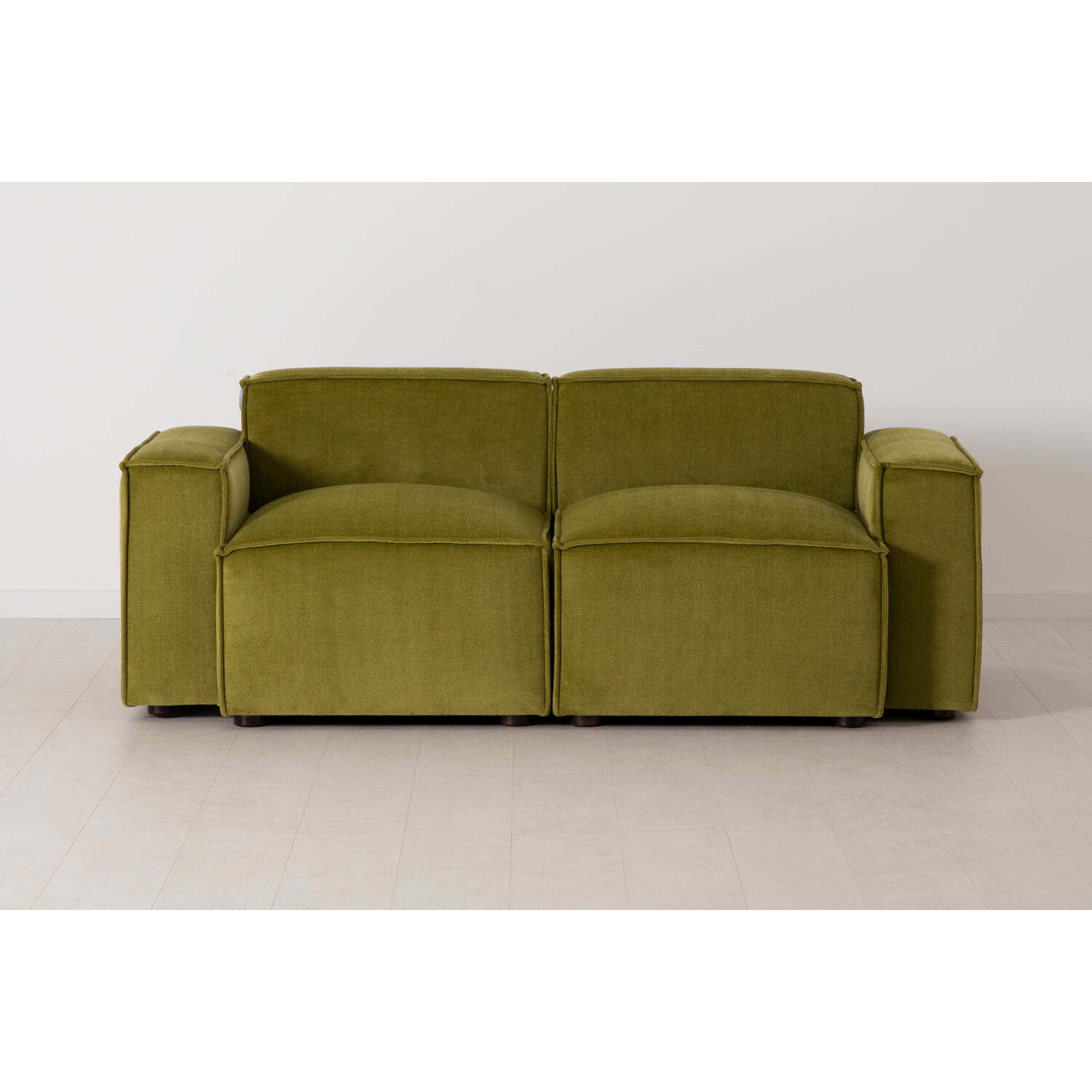 Velvet 2 Seater Modular Sofa from Swyft - Moss - Model 03 - Quick Delivery by Swyft | ufurnish.com