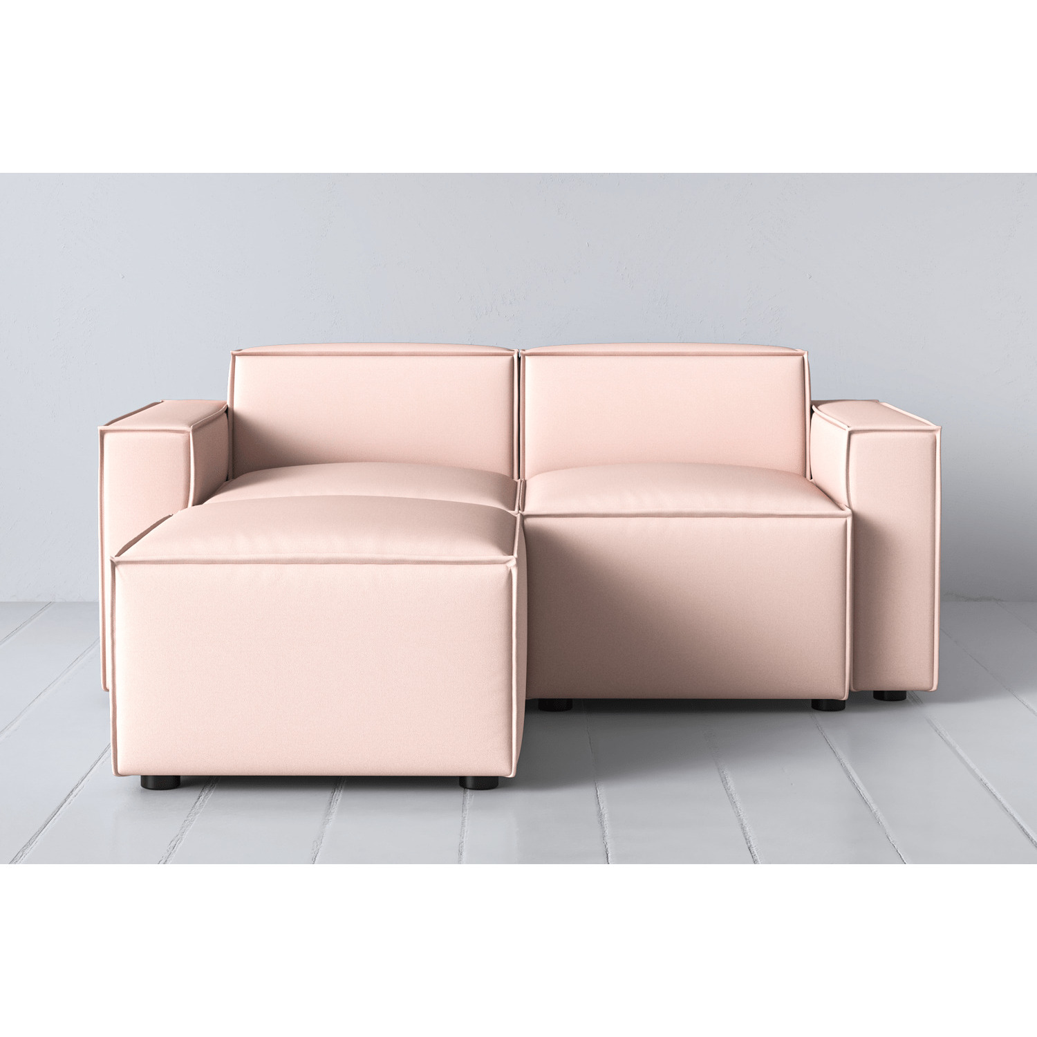Cotton 2 Seater Left Chaise Modular Sofa - Rose - Model 03 - Quick ...