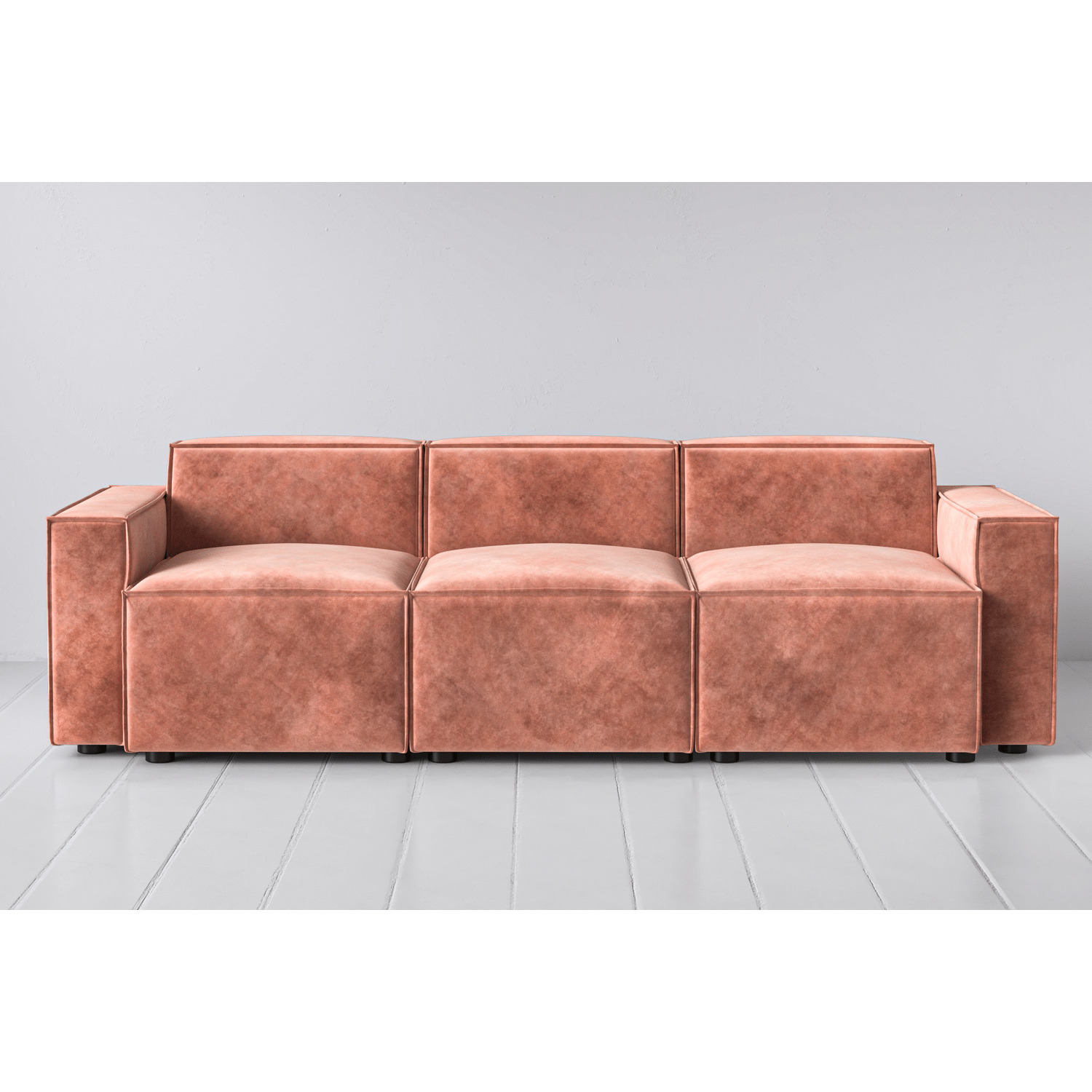 Mottled Velvet 3 Seater Modular Sofa from Swyft - Terracotta - Model 03 ...