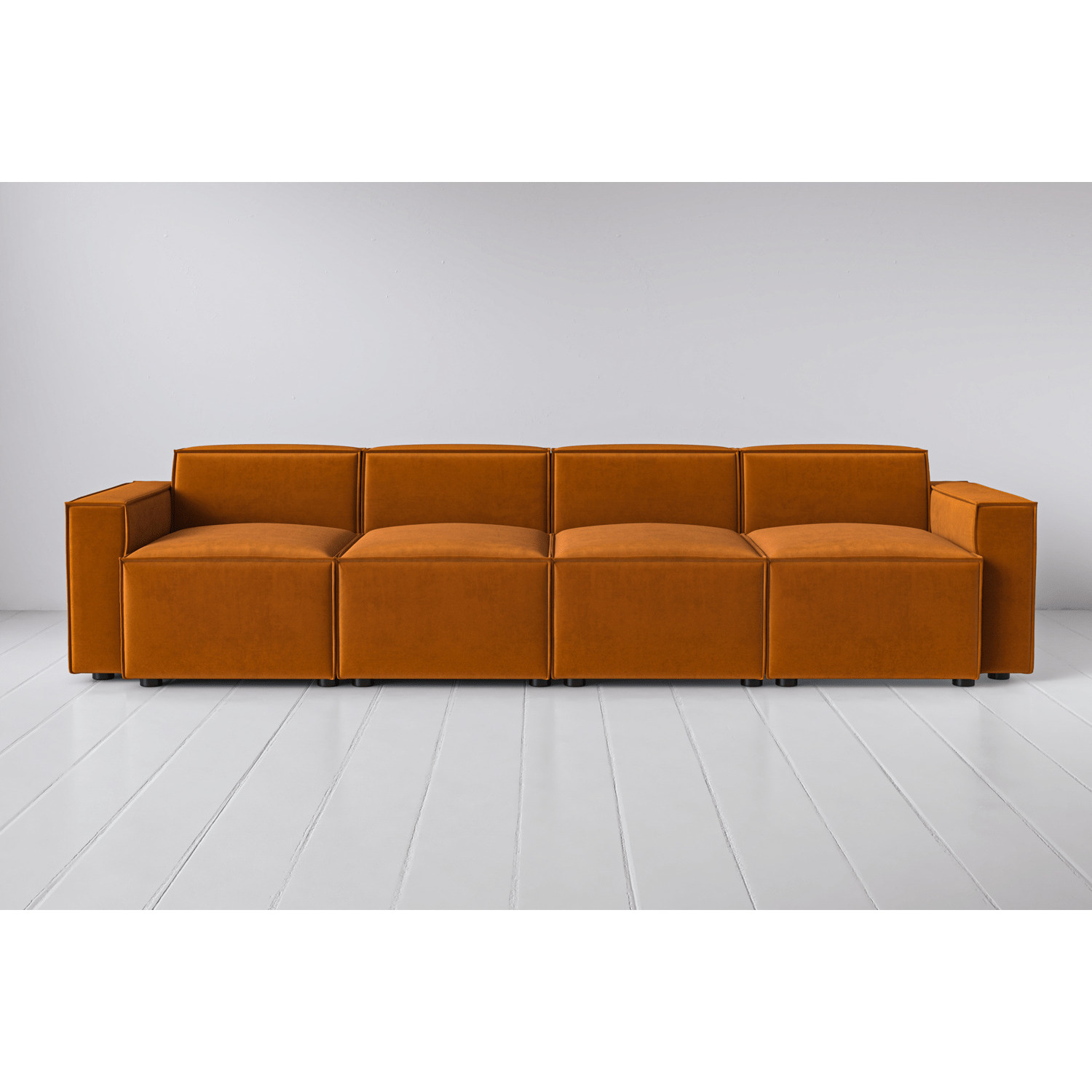 Eco Velvet 4 Seater Modular Sofa from Swyft - Bronze - Model 03 - Quick ...