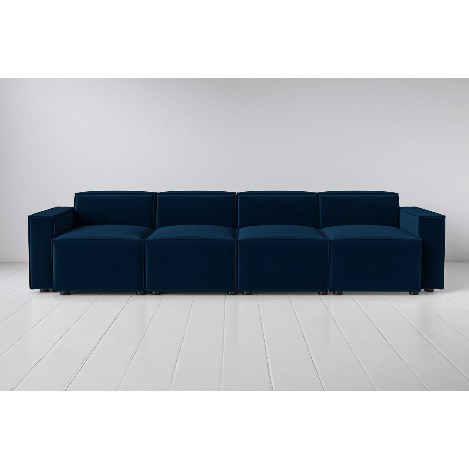 Eco Velvet 4 Seater Modular Sofa from Swyft - Indigo - Model 03 - Quick ...
