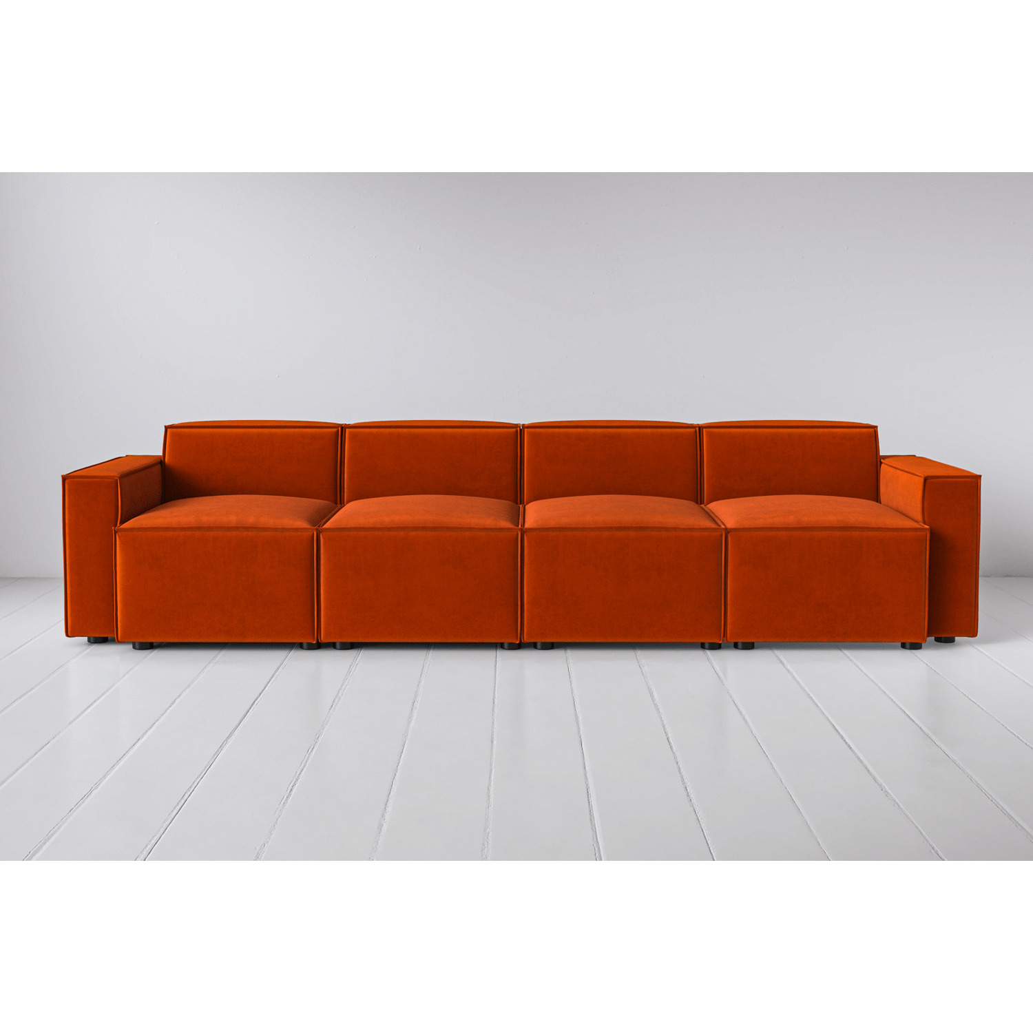 Eco Velvet 4 Seater Modular Sofa from Swyft - Paprika - Model 03 ...
