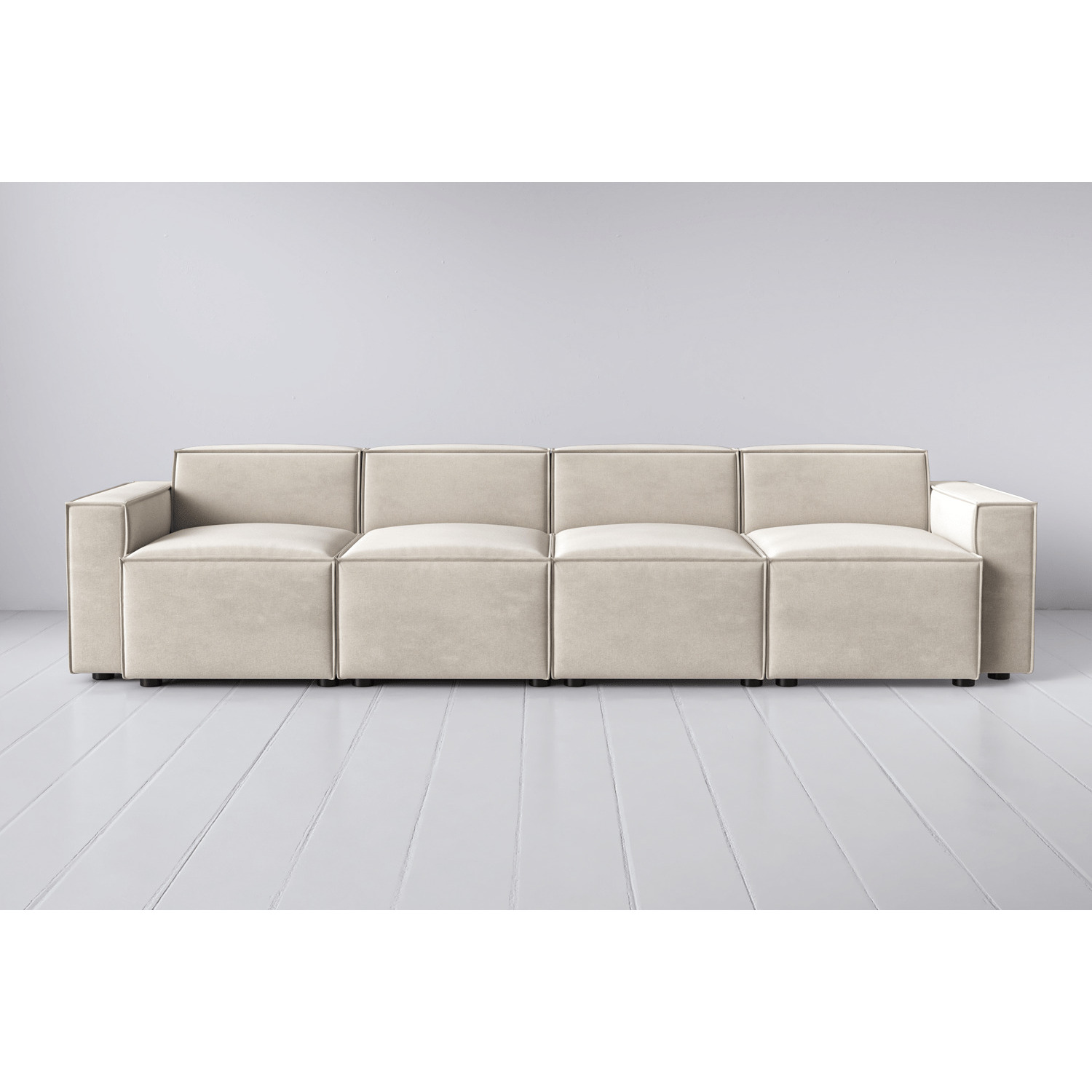 Chenille 4 Seater Modular Sofa from Swyft - Chalk - Model 03 - Quick ...