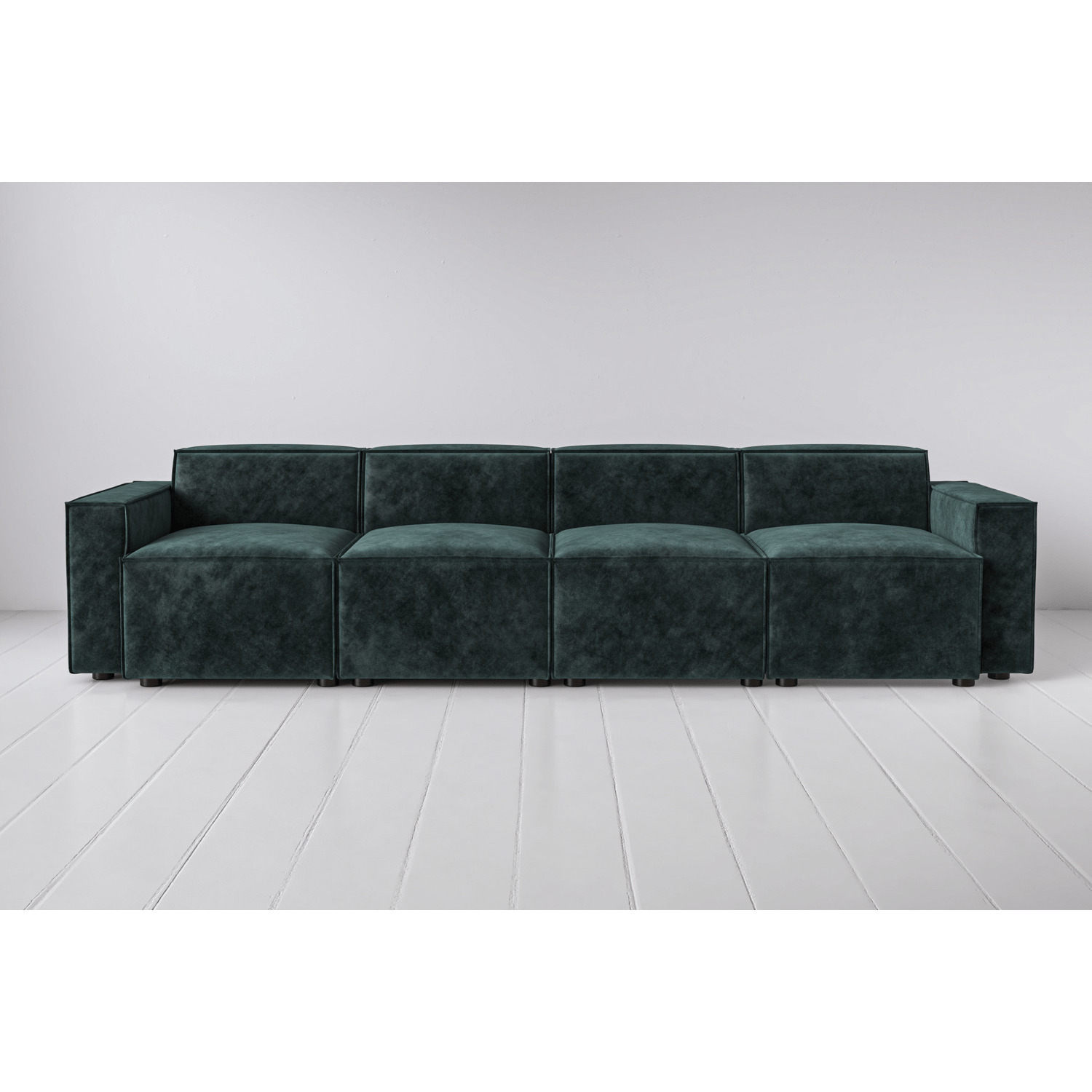 Mottled Velvet 4 Seater Modular Sofa from Swyft - Ocean - Model 03 - Quick Delivery by Swyft ...
