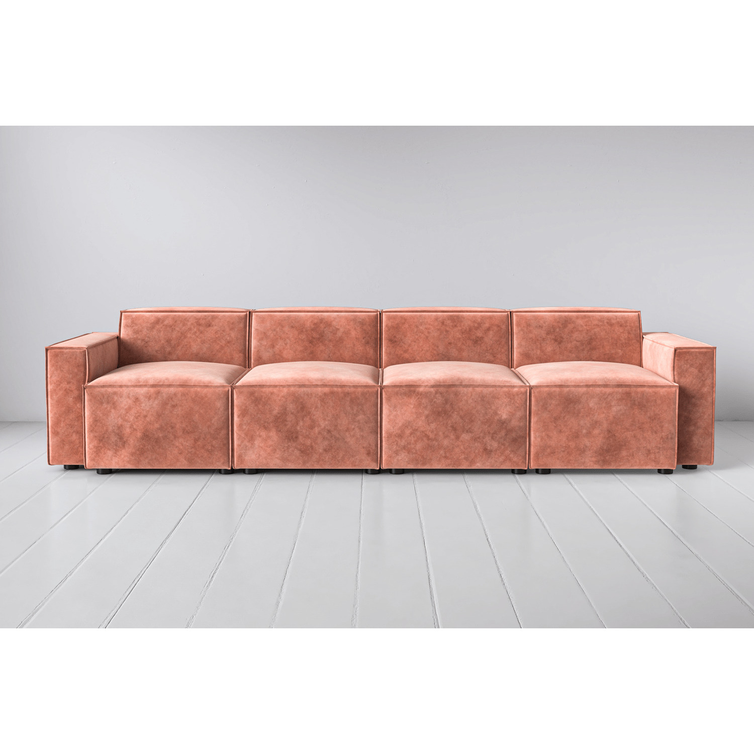 Mottled Velvet 4 Seater Modular Sofa from Swyft - Terracotta - Model 03 ...