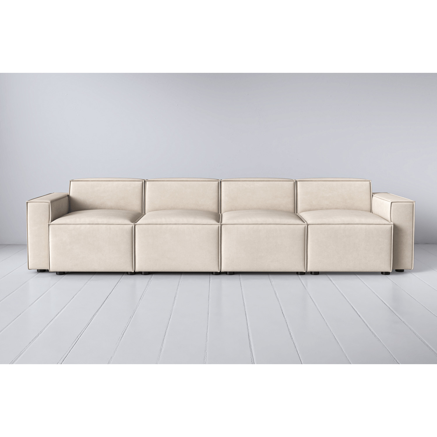 Faux Suede 4 Seater Modular Sofa from Swyft - Alabaster - Model 03 - Quick Delivery by Swyft ...
