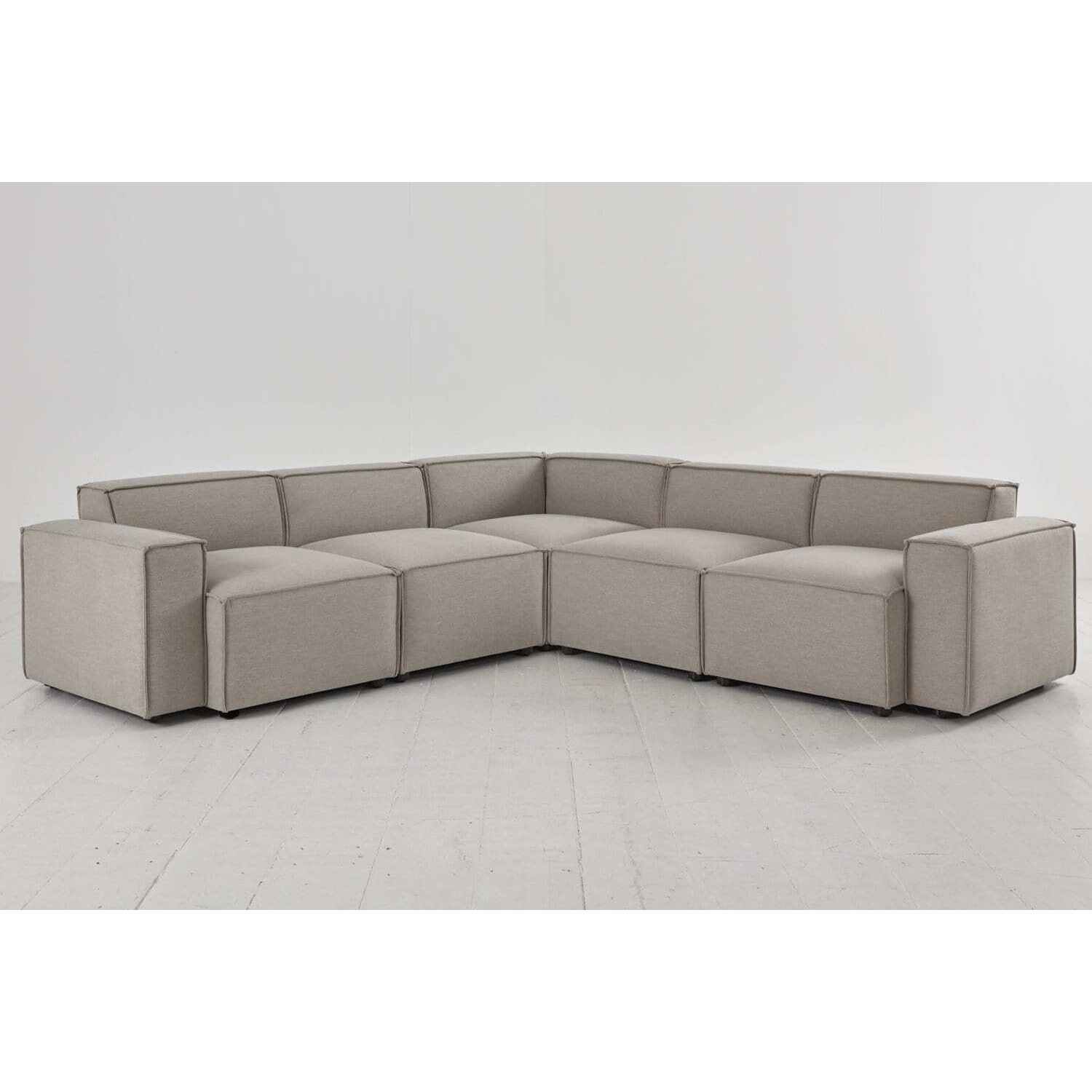 Linen Modular Corner Sofa from Swyft - Pumice - Model 03 - Quick Delivery by Swyft | ufurnish.com