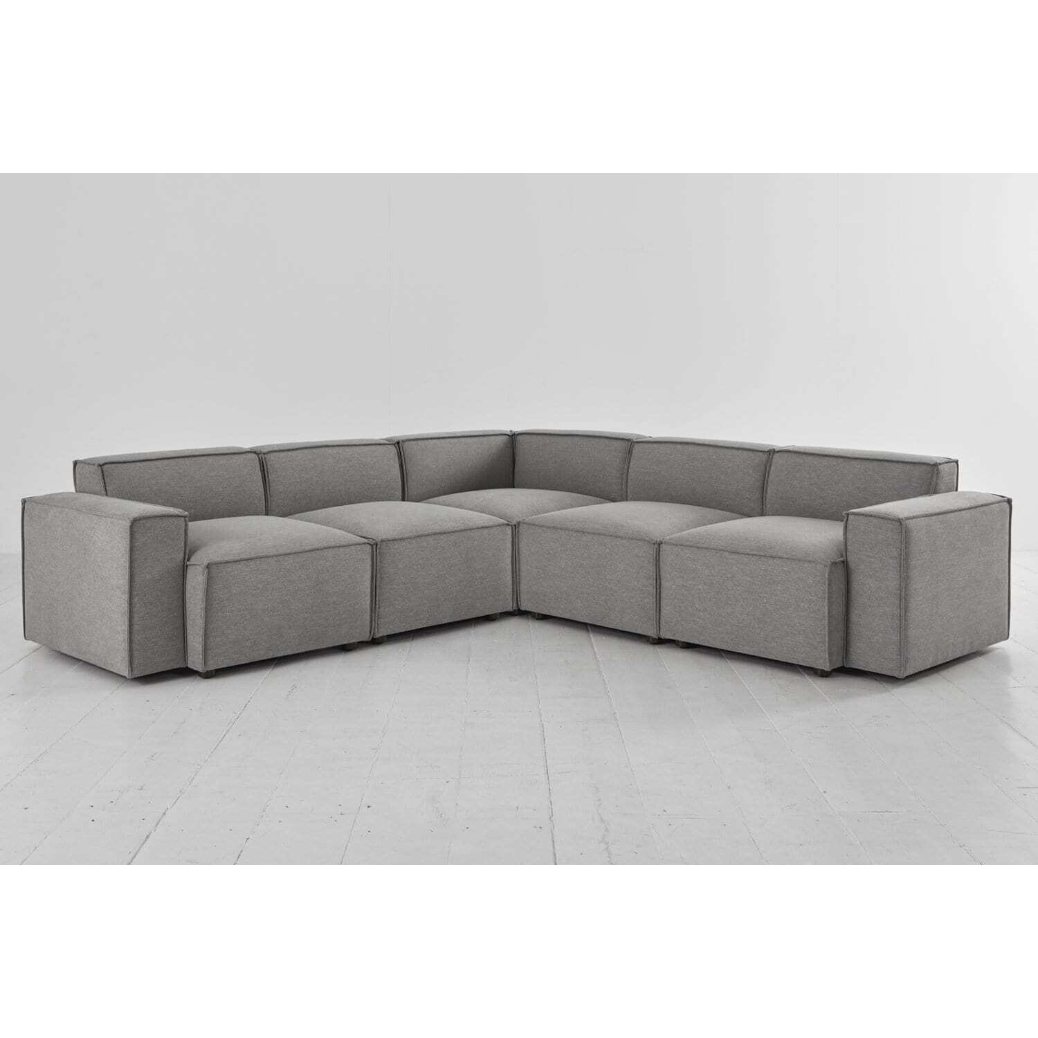 Linen Modular Corner Sofa from Swyft - Shadow - Model 03 - Quick Delivery by Swyft | ufurnish.com