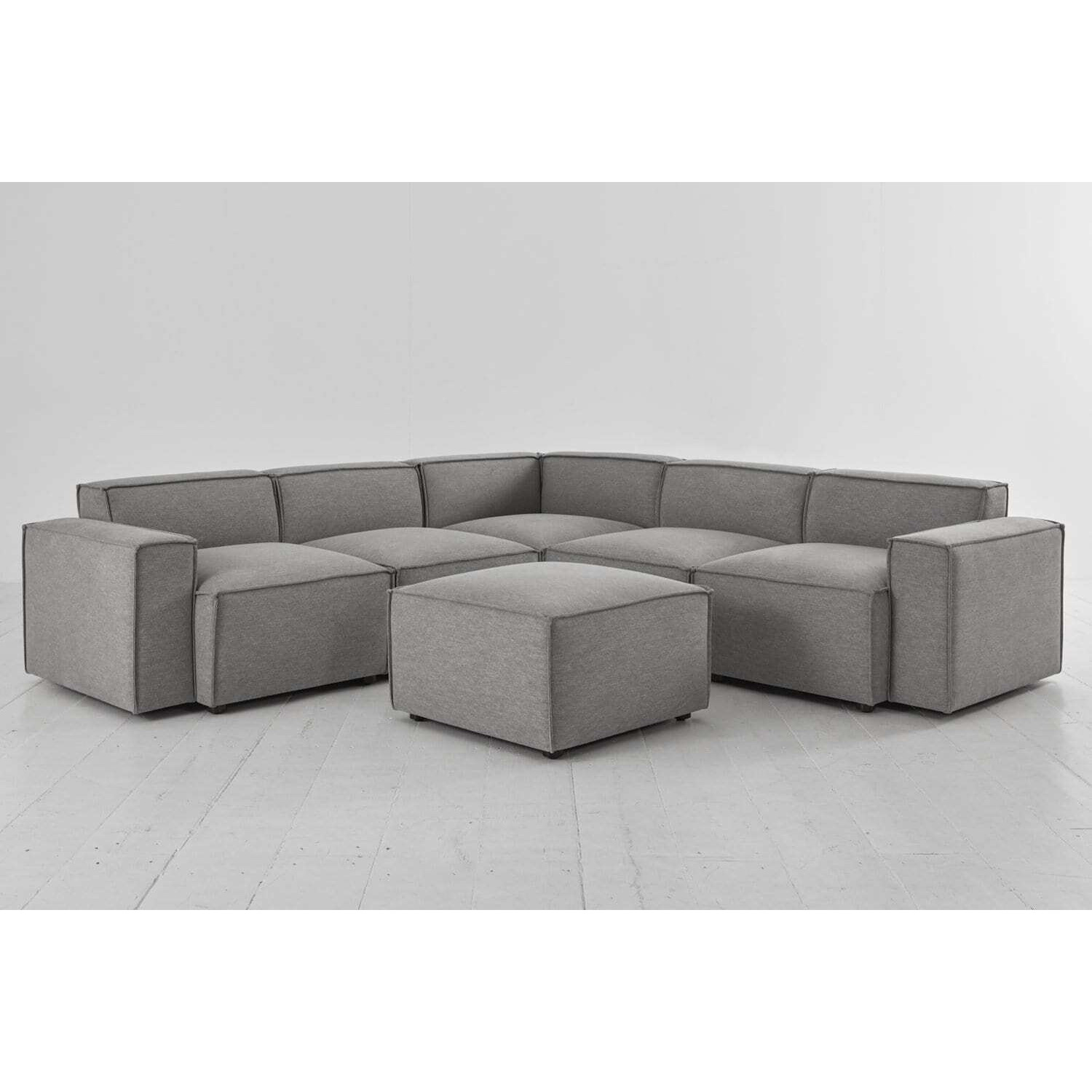 Linen Modular Corner Sofa with Ottoman from Swyft - Shadow - Model 03 ...