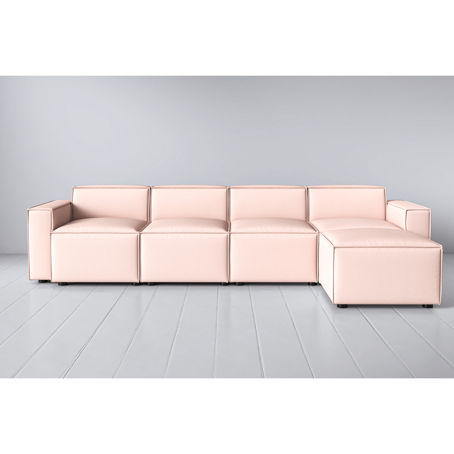 Cotton 4 Seater Right Chaise Modular Sofa - Rose - Model 03 - Quick ...