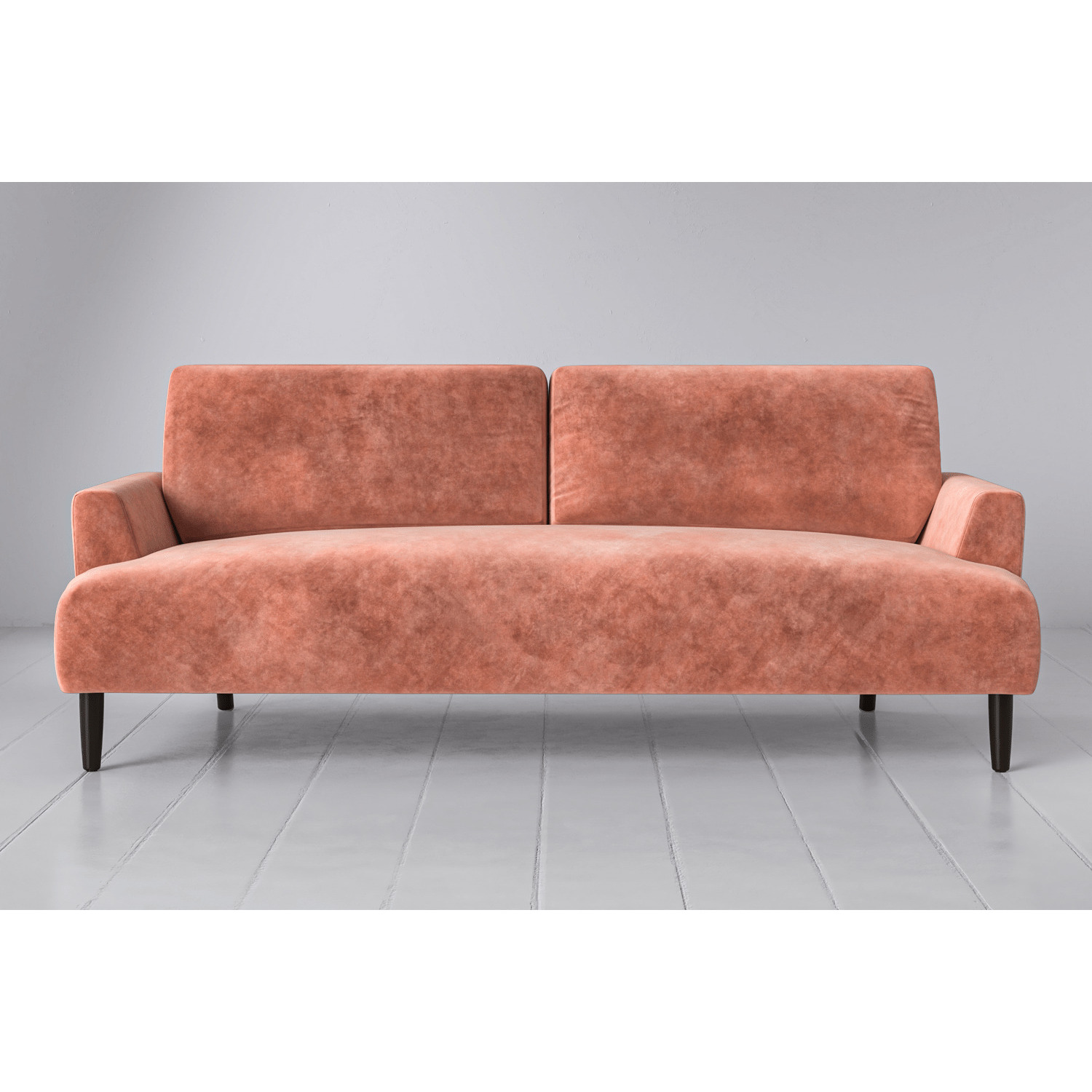 Mottled Velvet 3 Seater Sofa from Swyft - Terracotta - Model 05 - Quick ...